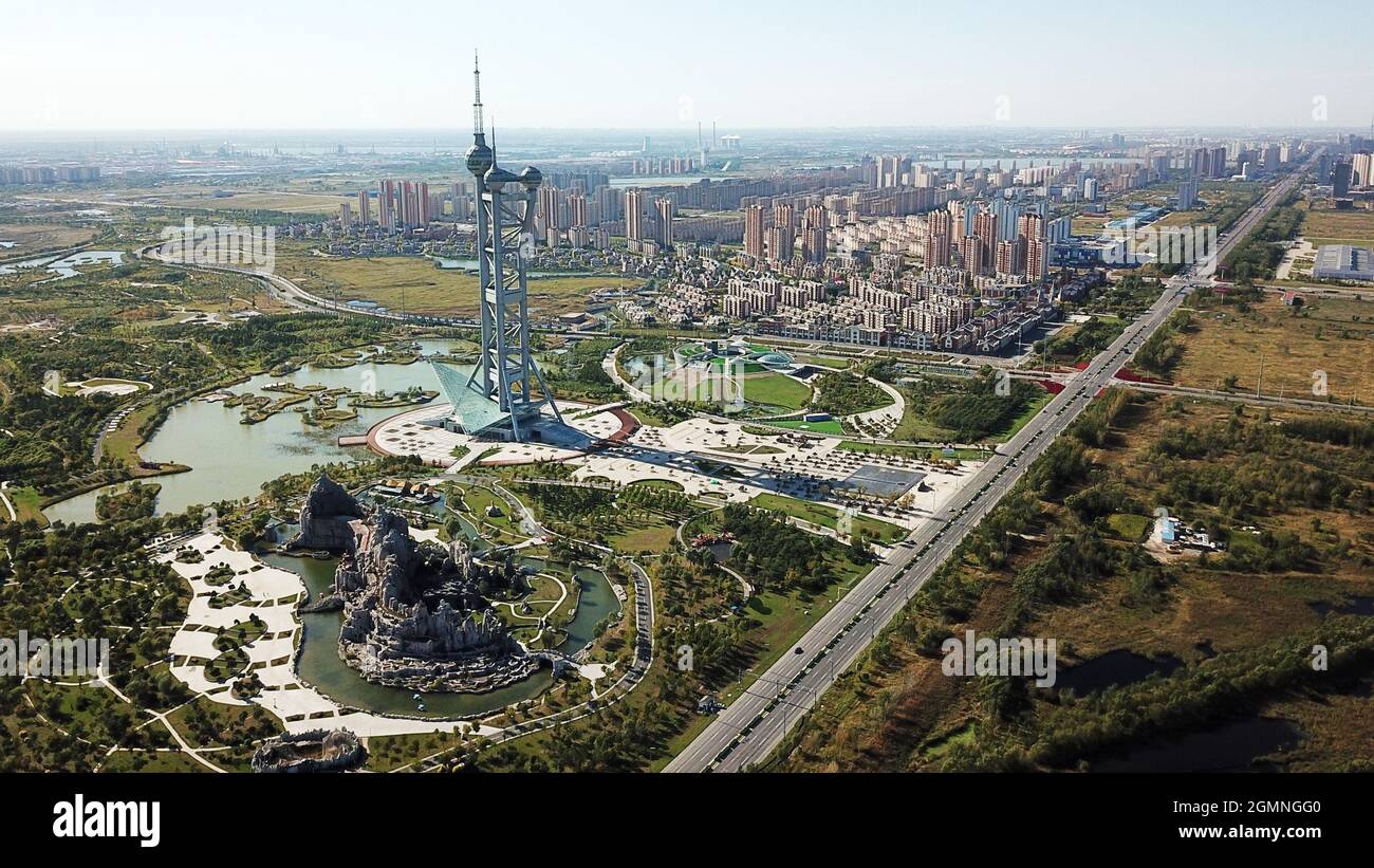 Daqing. 17th Sep, 2021. Aerial photo taken on Sept. 17, 2021 shows a ...