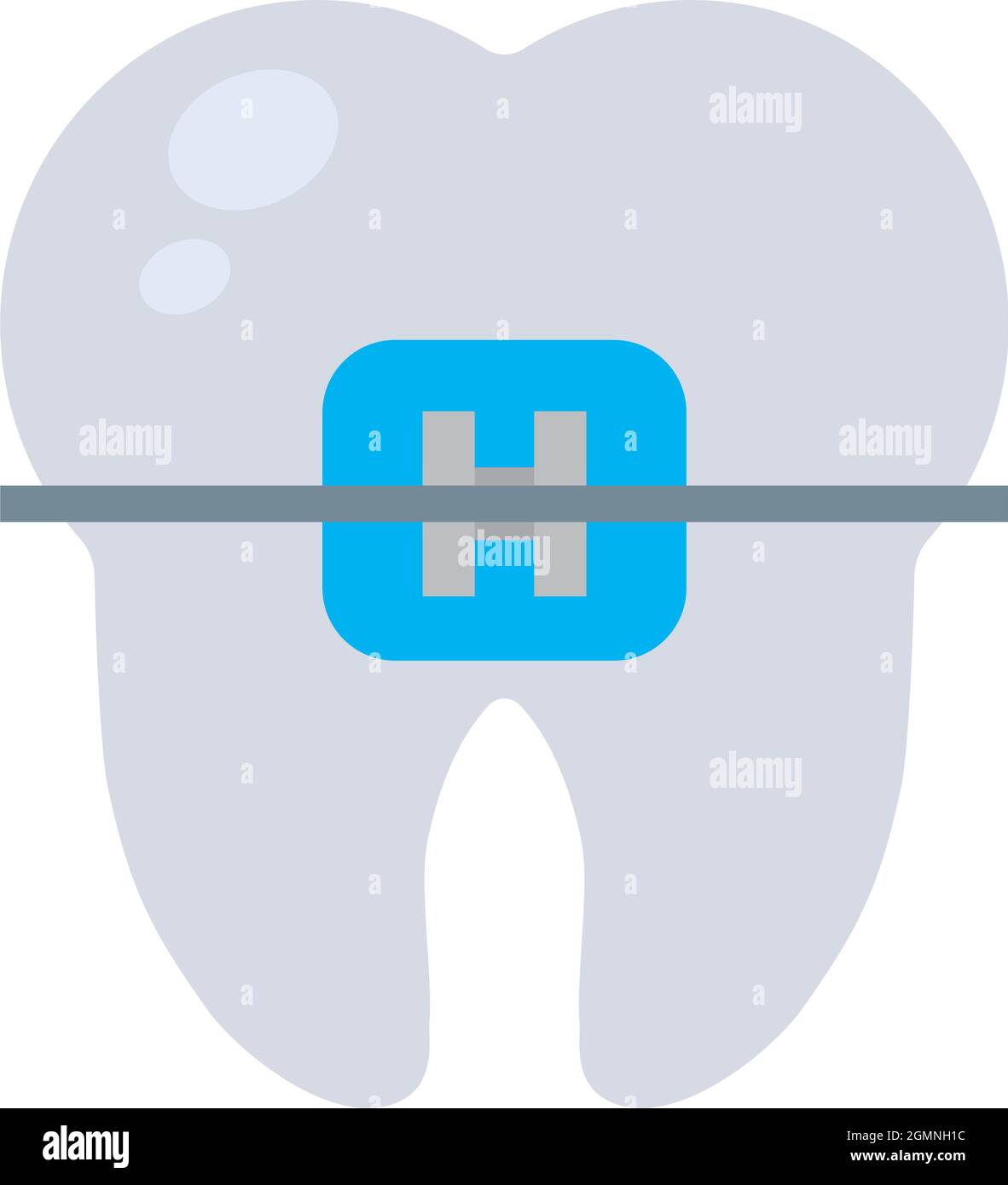 tooth with bracket on white background Stock Vector Image & Art - Alamy