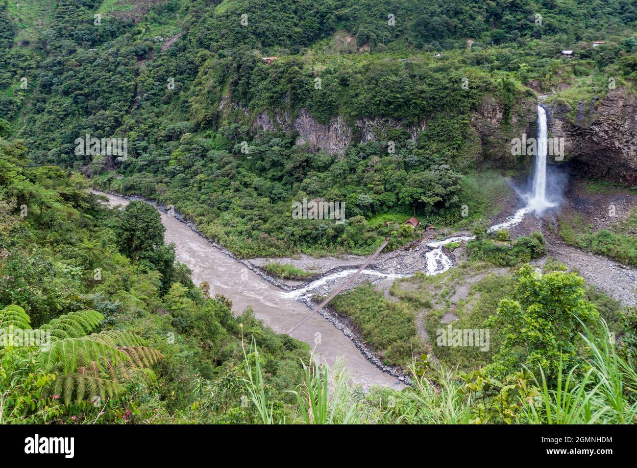 Manto de la Novia (Bridal Veil) waterfall near Banos, Ecuador Stock ...