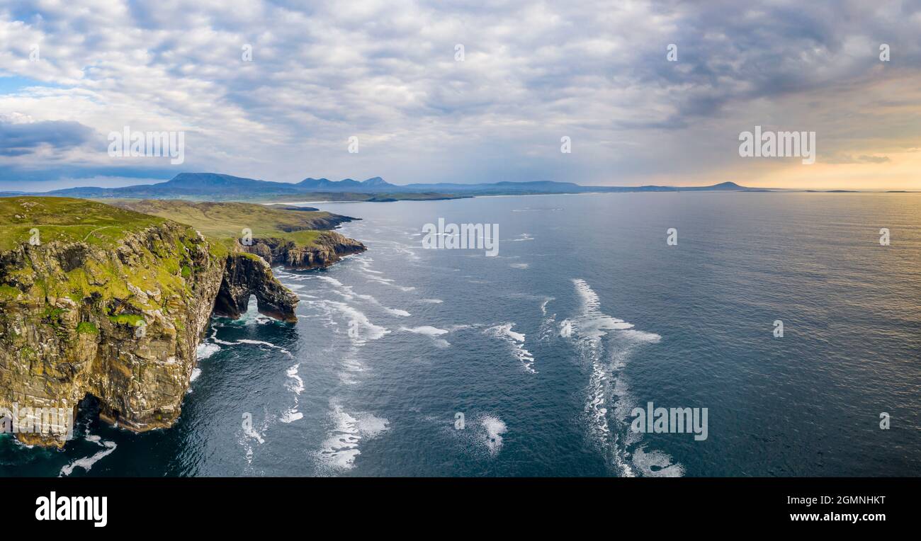 Aerial view of the Marble Arch in County Donegal - Ireland Stock Photo ...