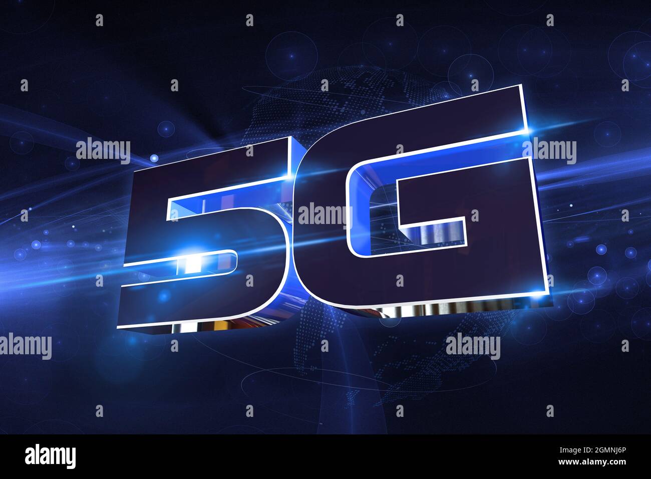 Concept of 5G wireless communication technology. 3d illustration Stock ...