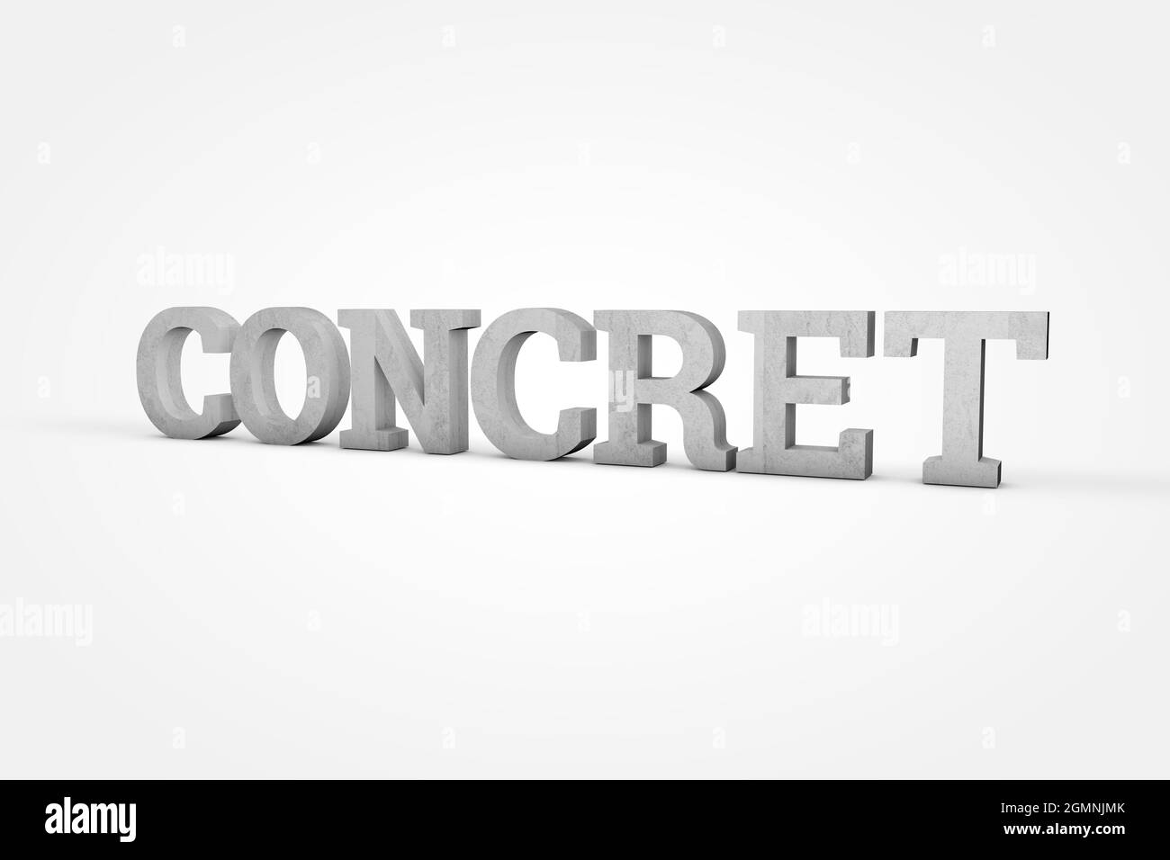 concrete text on a white background Stock Photo - Alamy