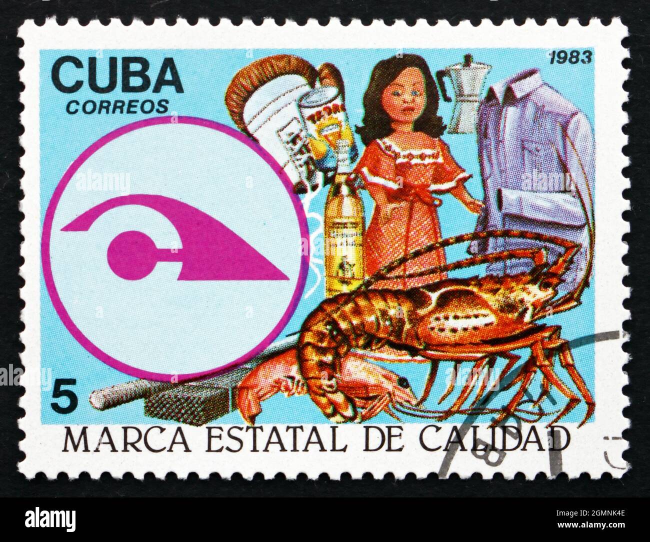 CUBA - CIRCA 1983: a stamp printed in the Cuba shows State Quality Seal ...