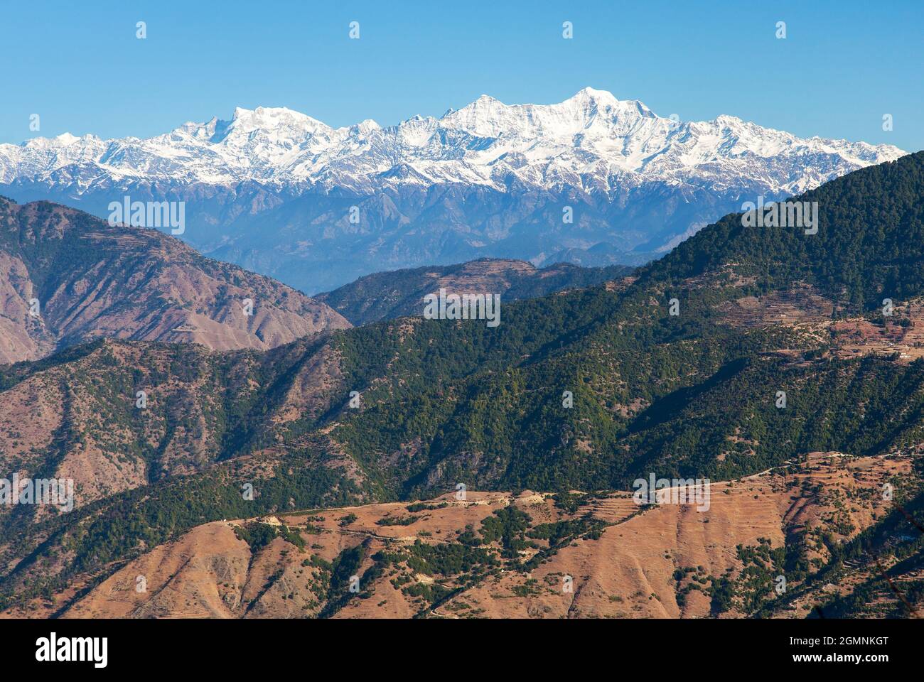 Mount Bandarpunch, Himalaya, panoramic view of Indian Himalayas, great ...