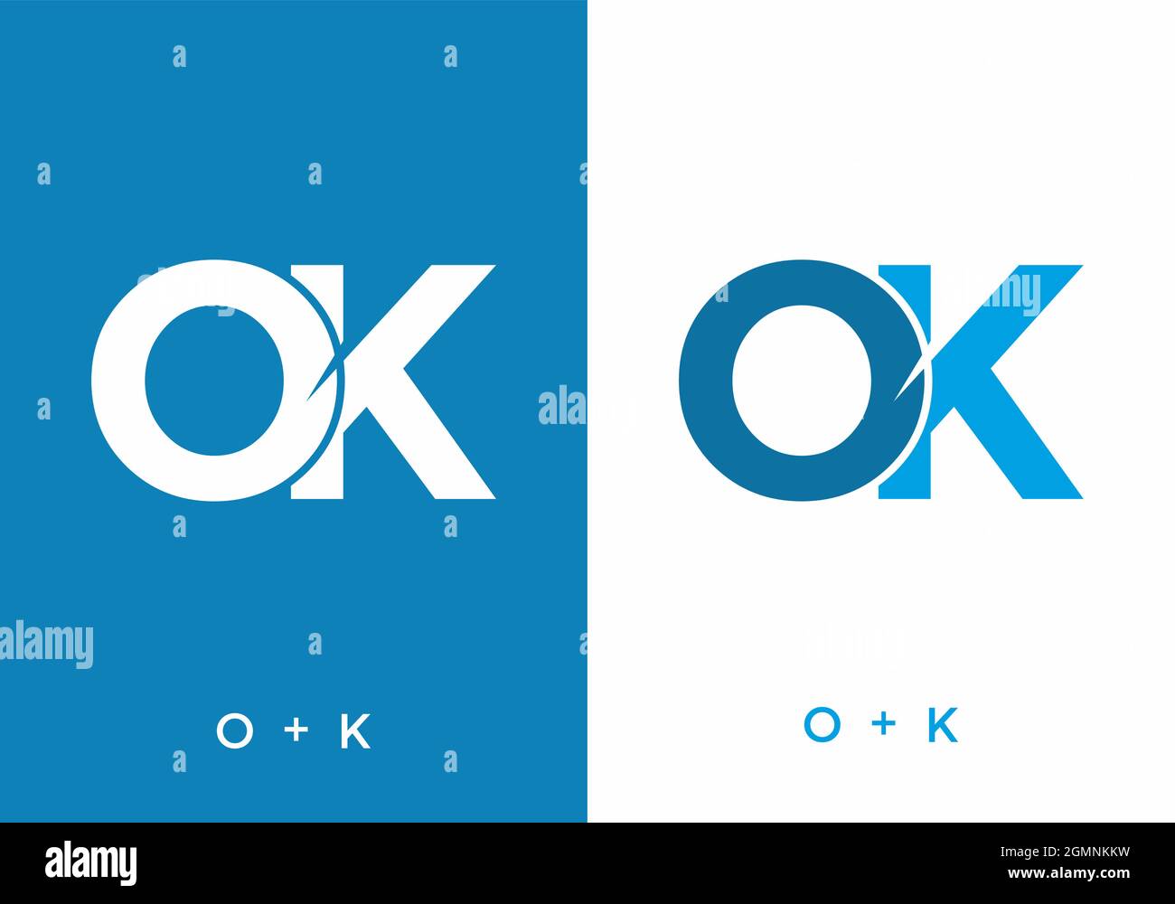 Blue color of OK initial letter design Stock Vector Image & Art - Alamy