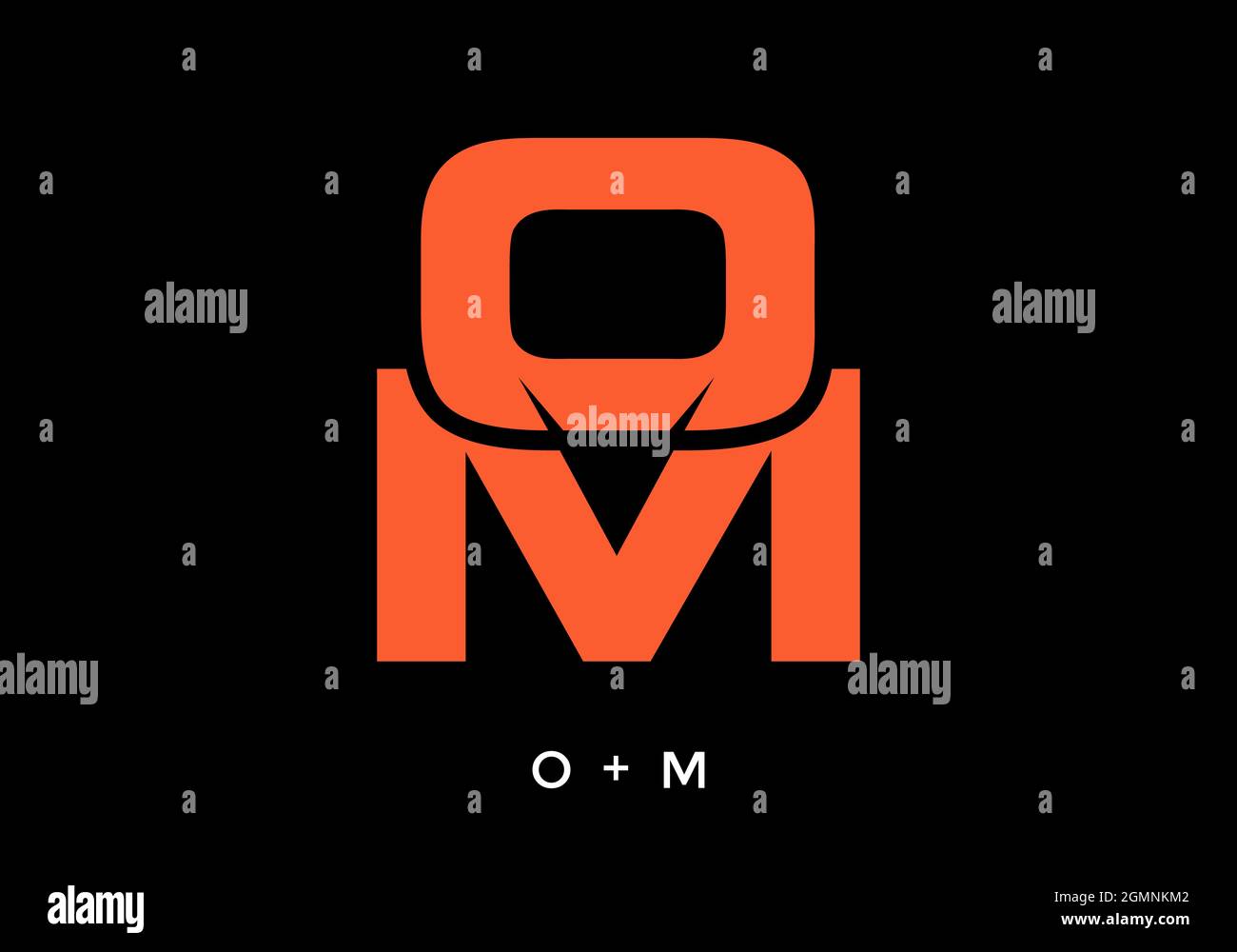 Orange color of OM initial letter design Stock Vector Image & Art - Alamy