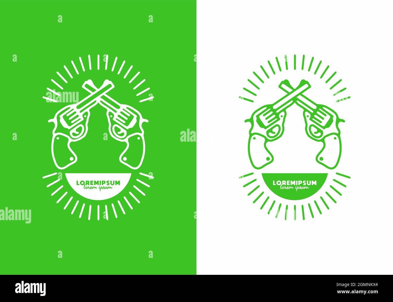 Two guns line art illustration design Stock Vector Image & Art - Alamy