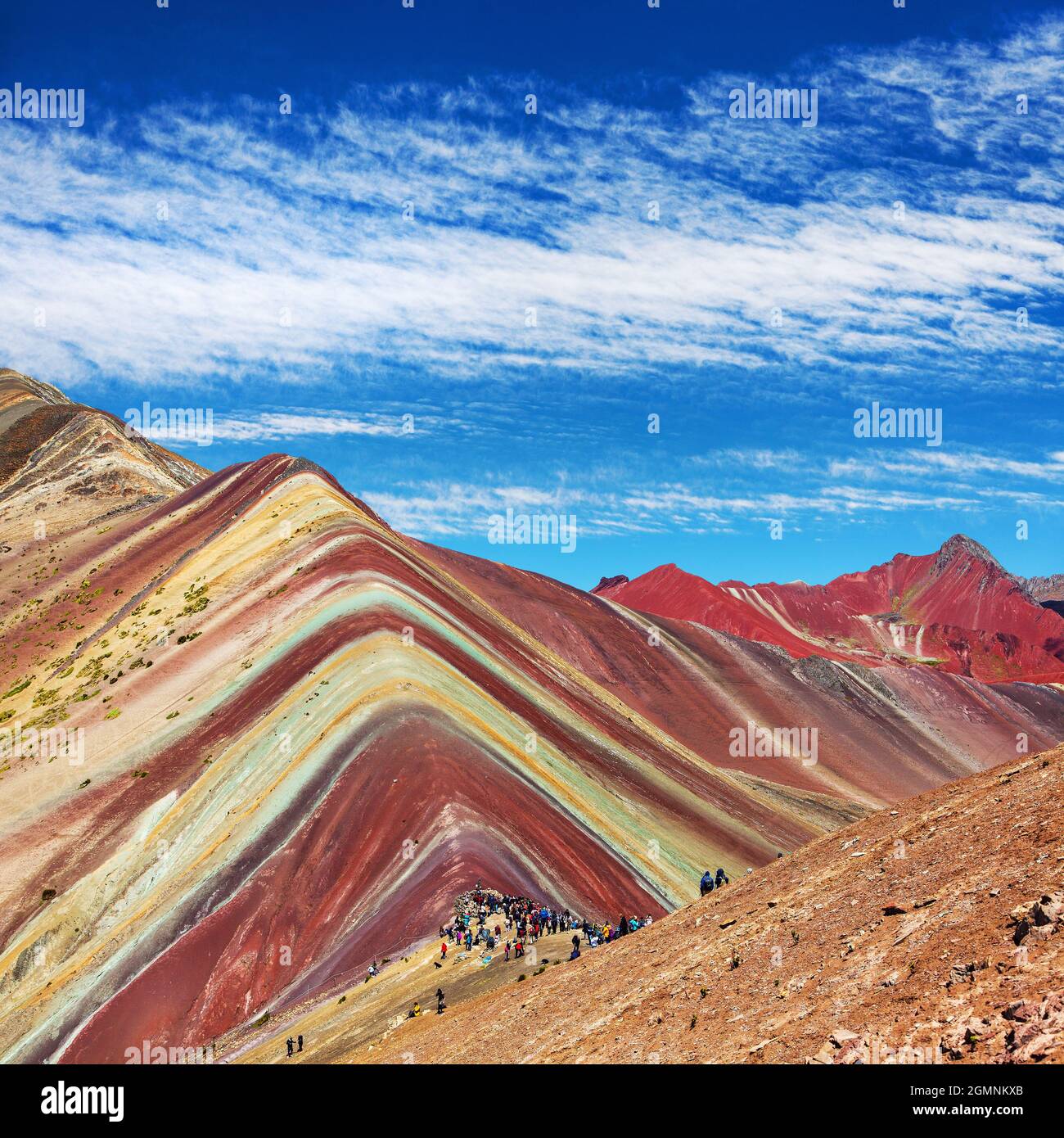 Rainbow mountain or Vinicunca Montana de Siete Colores and beautiful ...