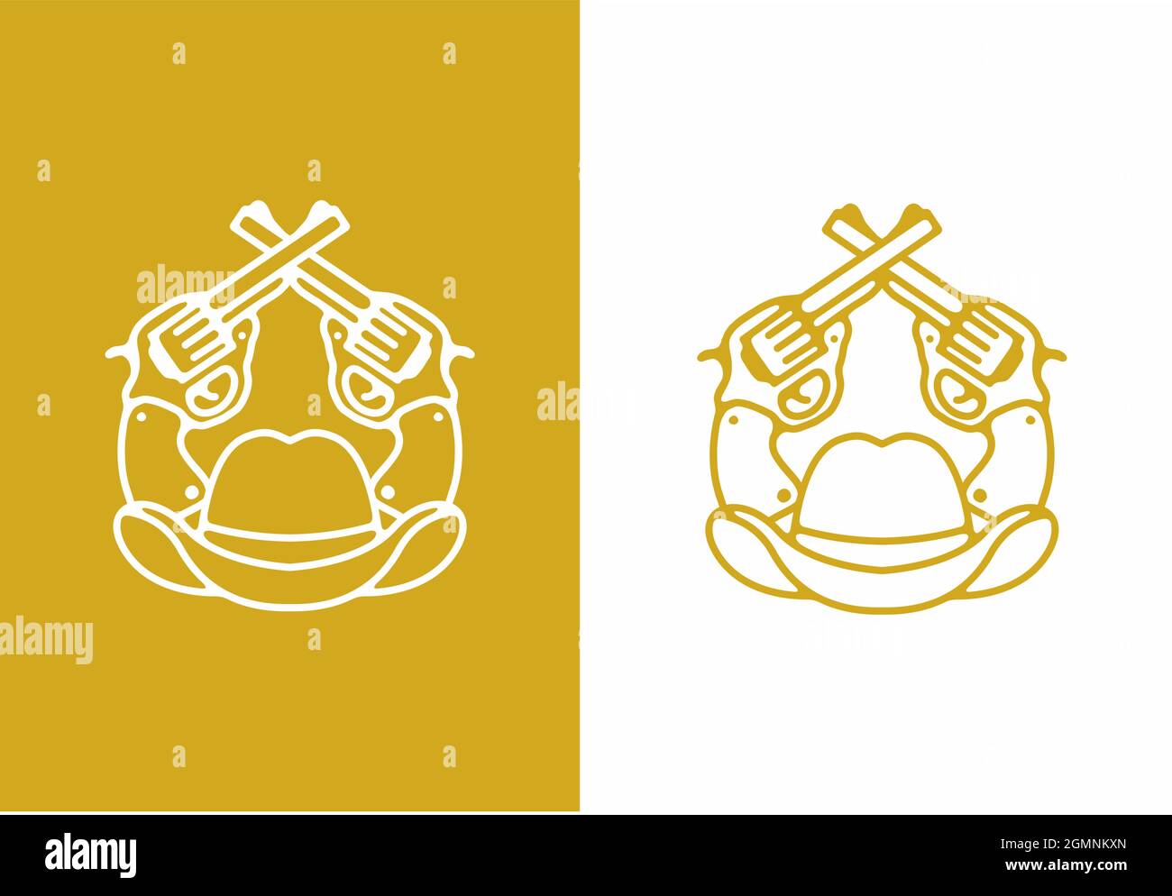 Two guns line art illustration design Stock Vector Image & Art - Alamy