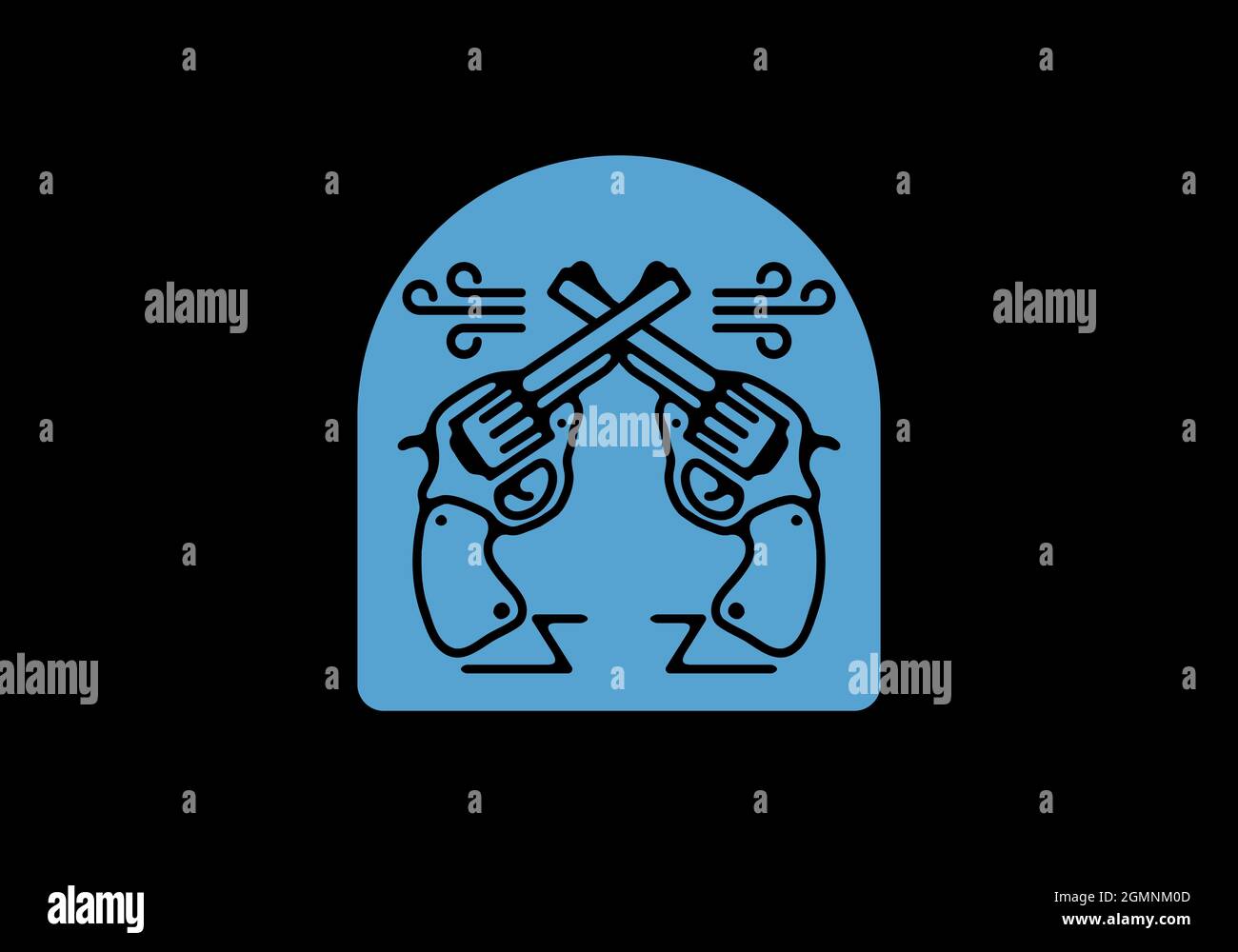 Two guns line art illustration design Stock Vector Image & Art - Alamy