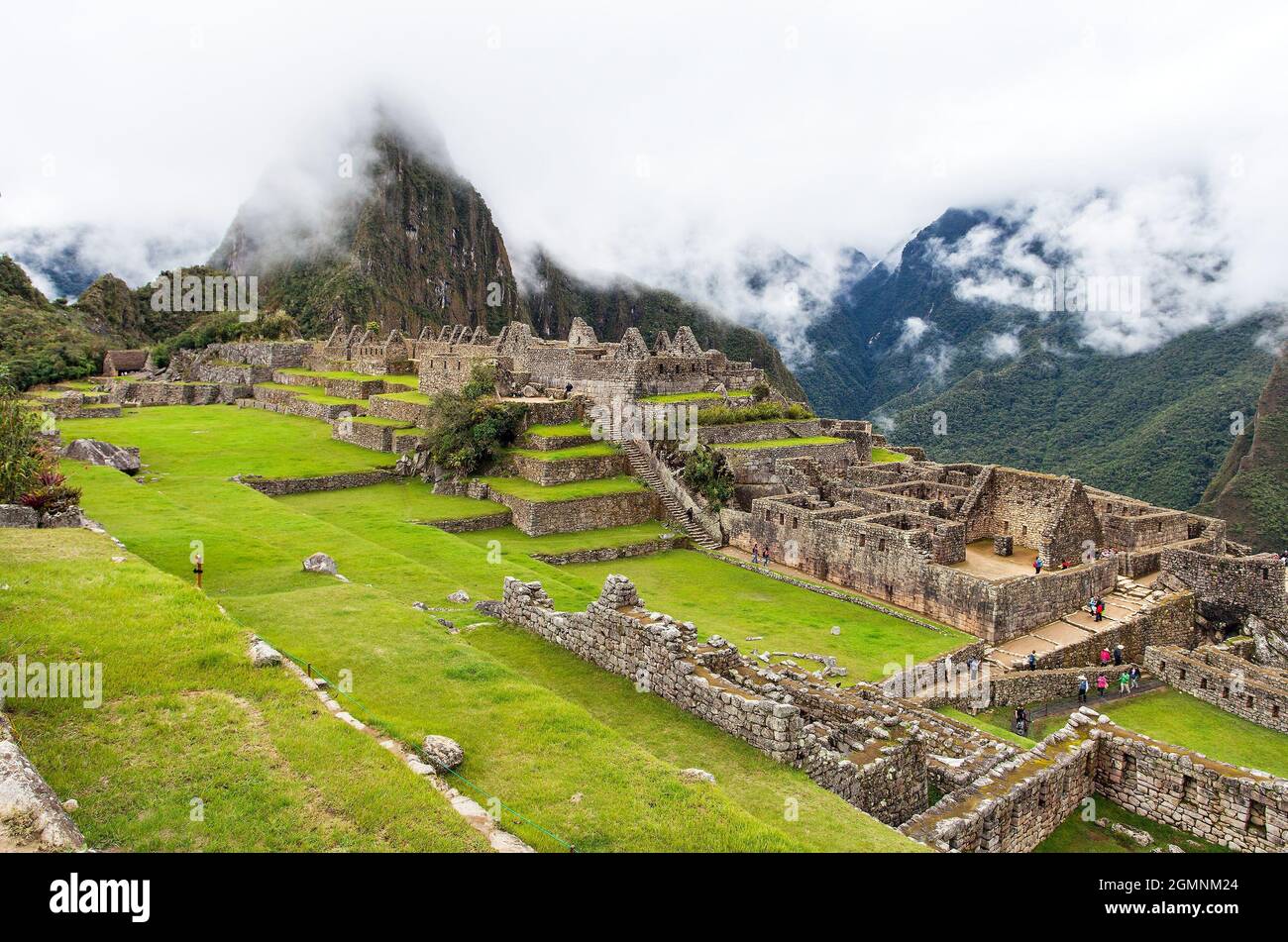 Machu Picchu, panoramic view of peruvian incan town, unesco world ...