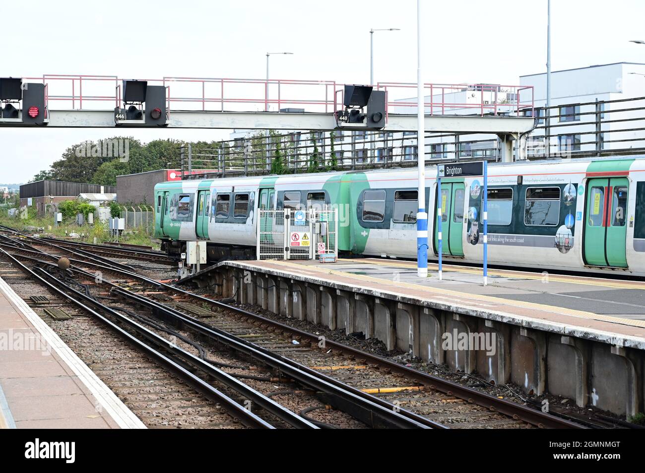 A class 313 passenger train leaving Brighton station Stock Photo - Alamy