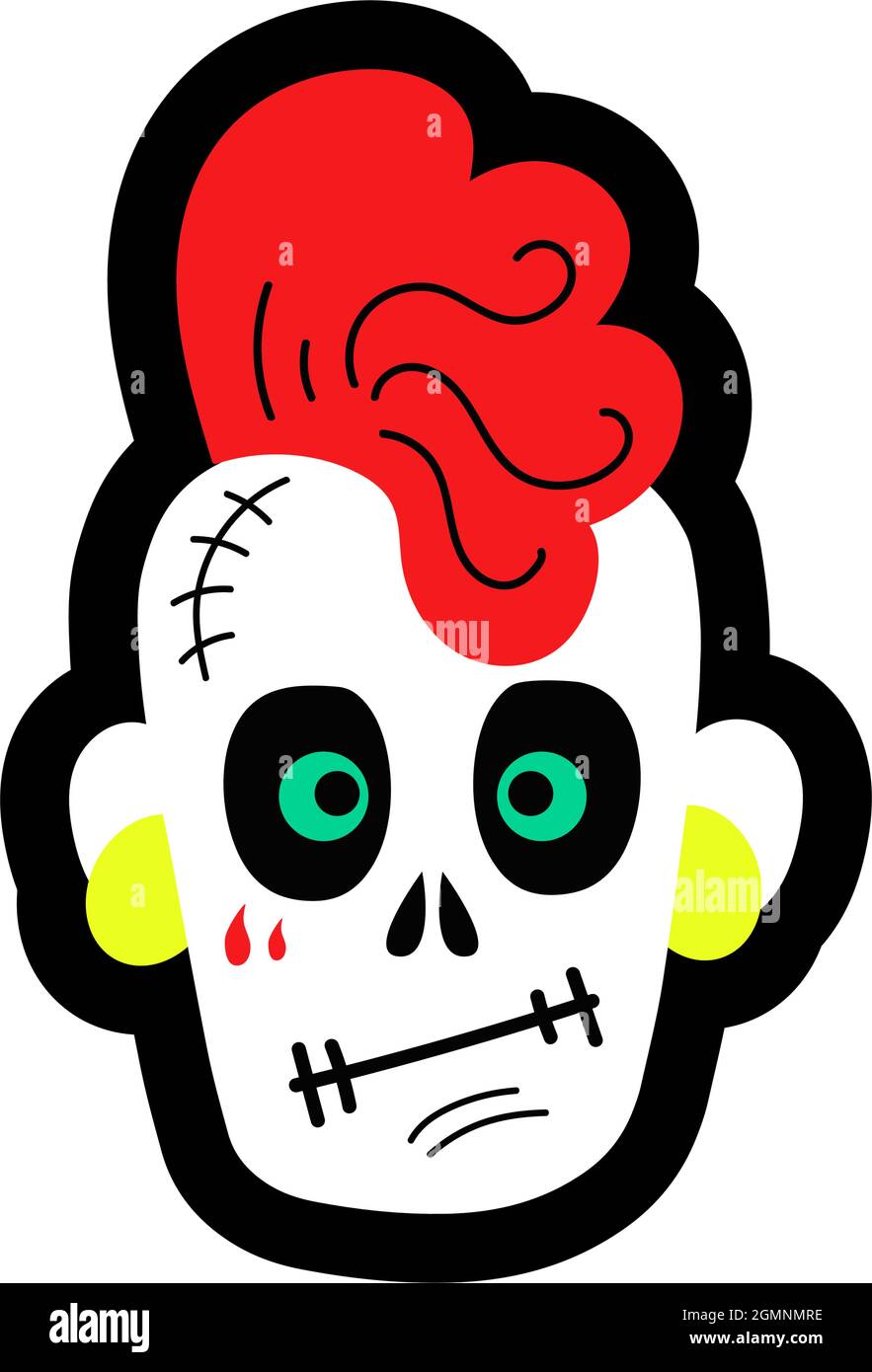 Illustration skull red eyes on hi-res stock photography and images - Alamy