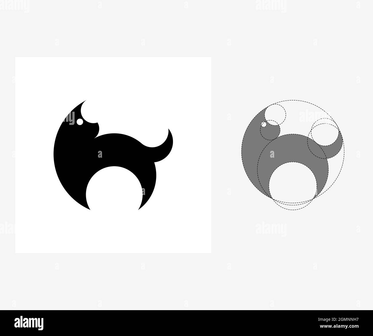 Vector cat in golden ratio style. Editable illustration Stock Vector ...