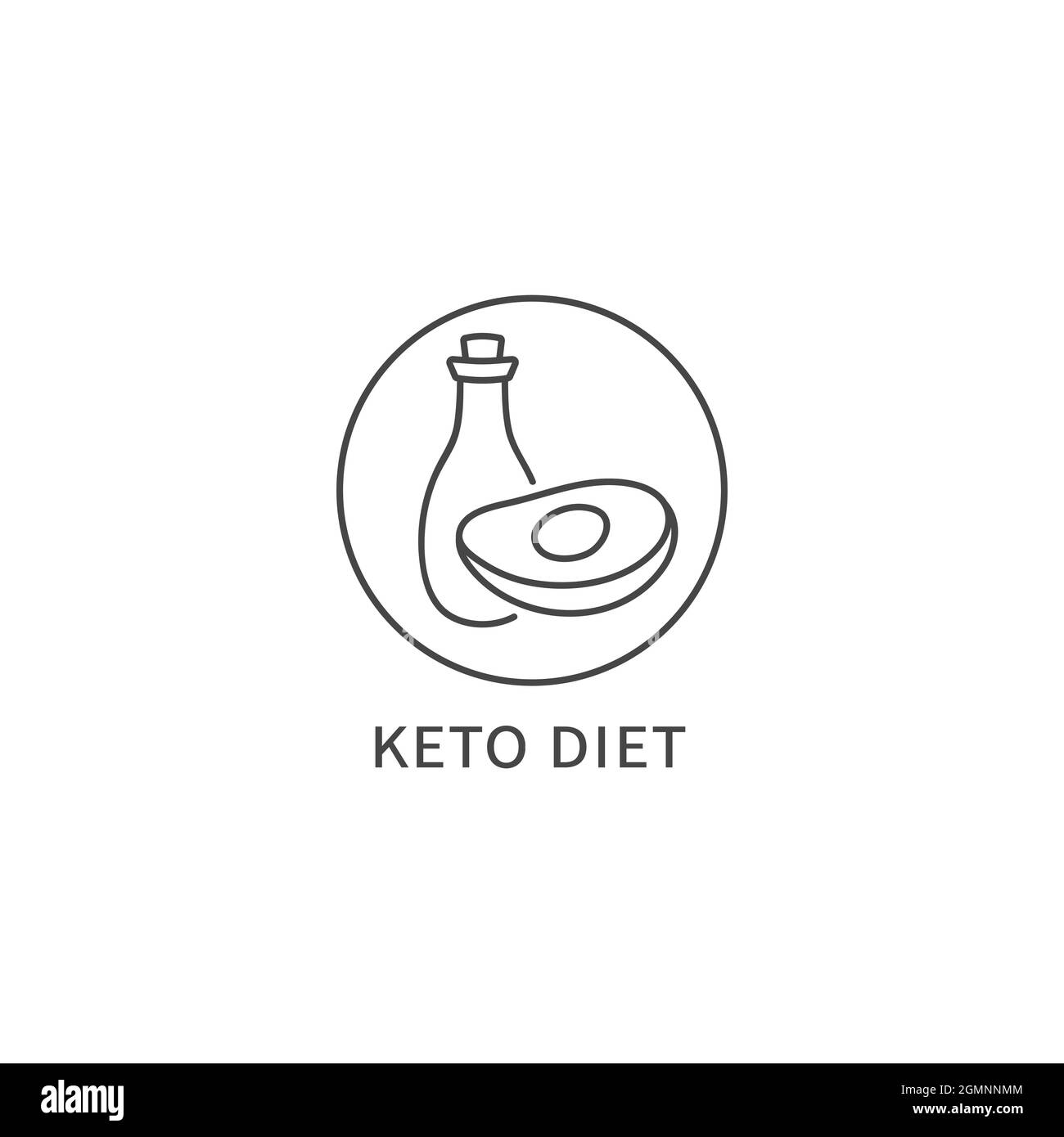 Vector line logo, badge or icon - keto diet. Symbol of healthy eating ...
