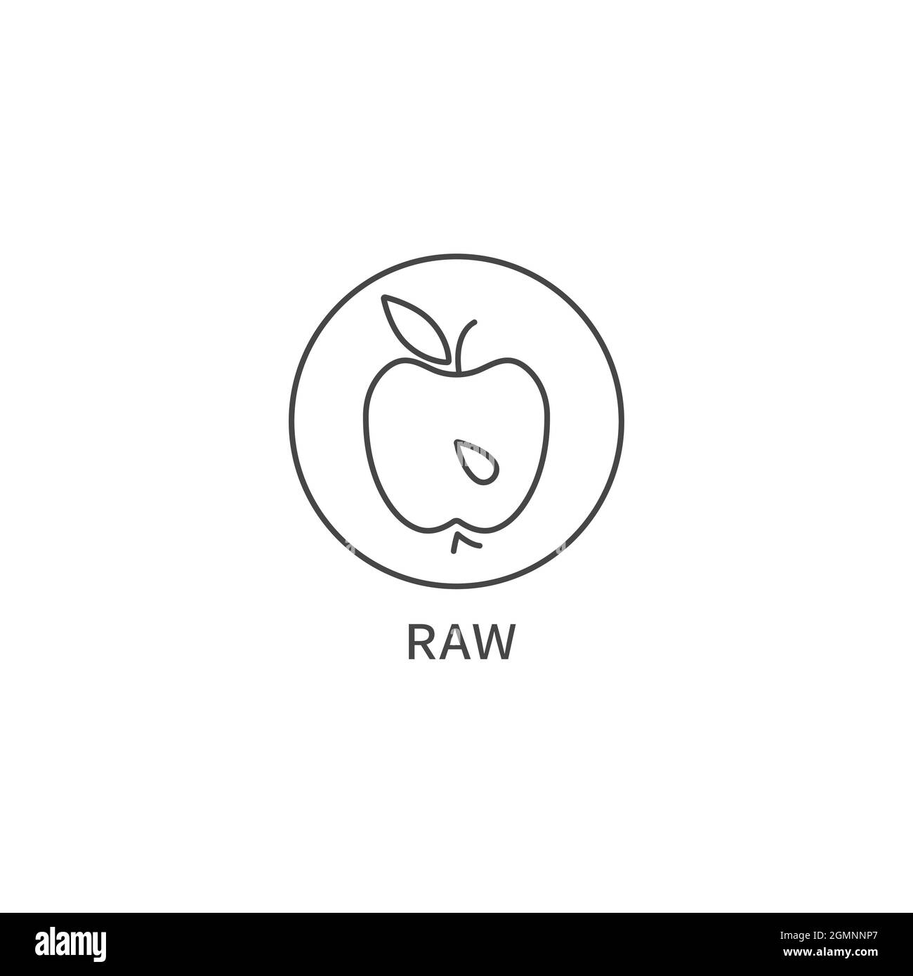 Vector line logo, badge or icon - raw food. Symbol of healthy eating ...