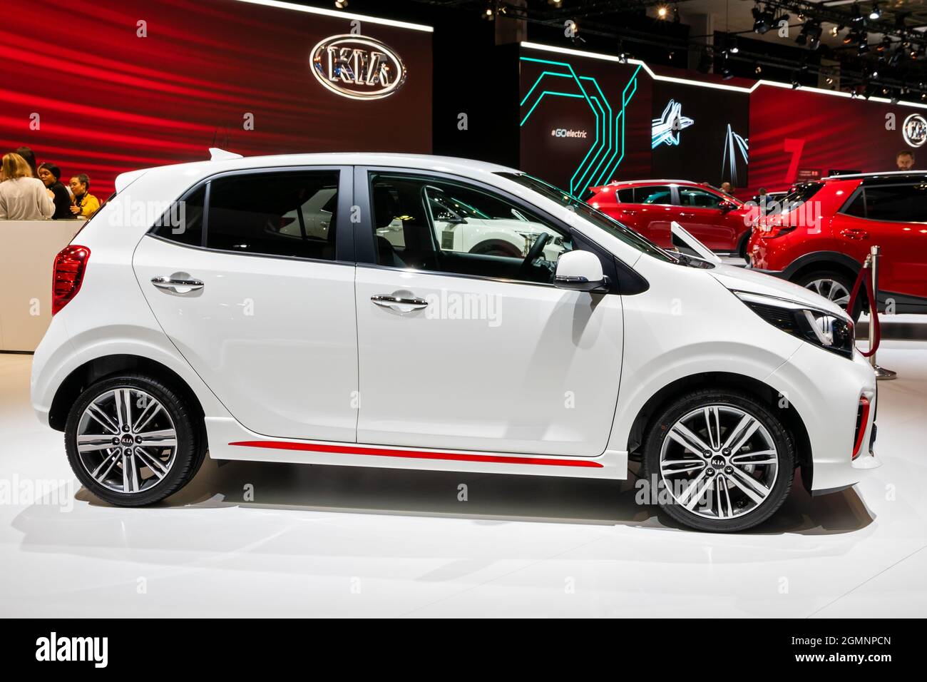 Kia Picanto new car model shown at the Autosalon 2020 Motor Show ...