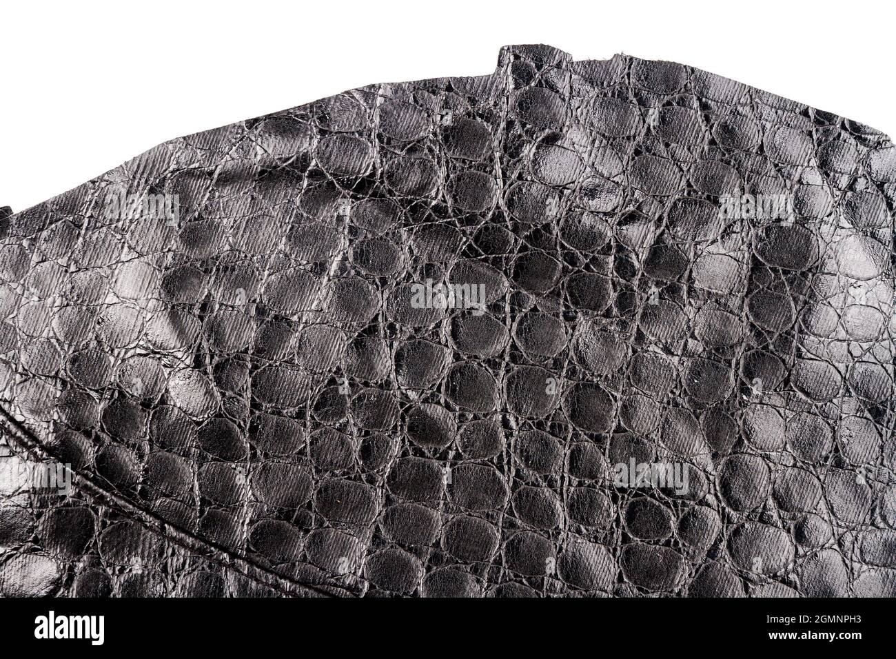 Piece of black artificial leather isolated on white background. Fake ...