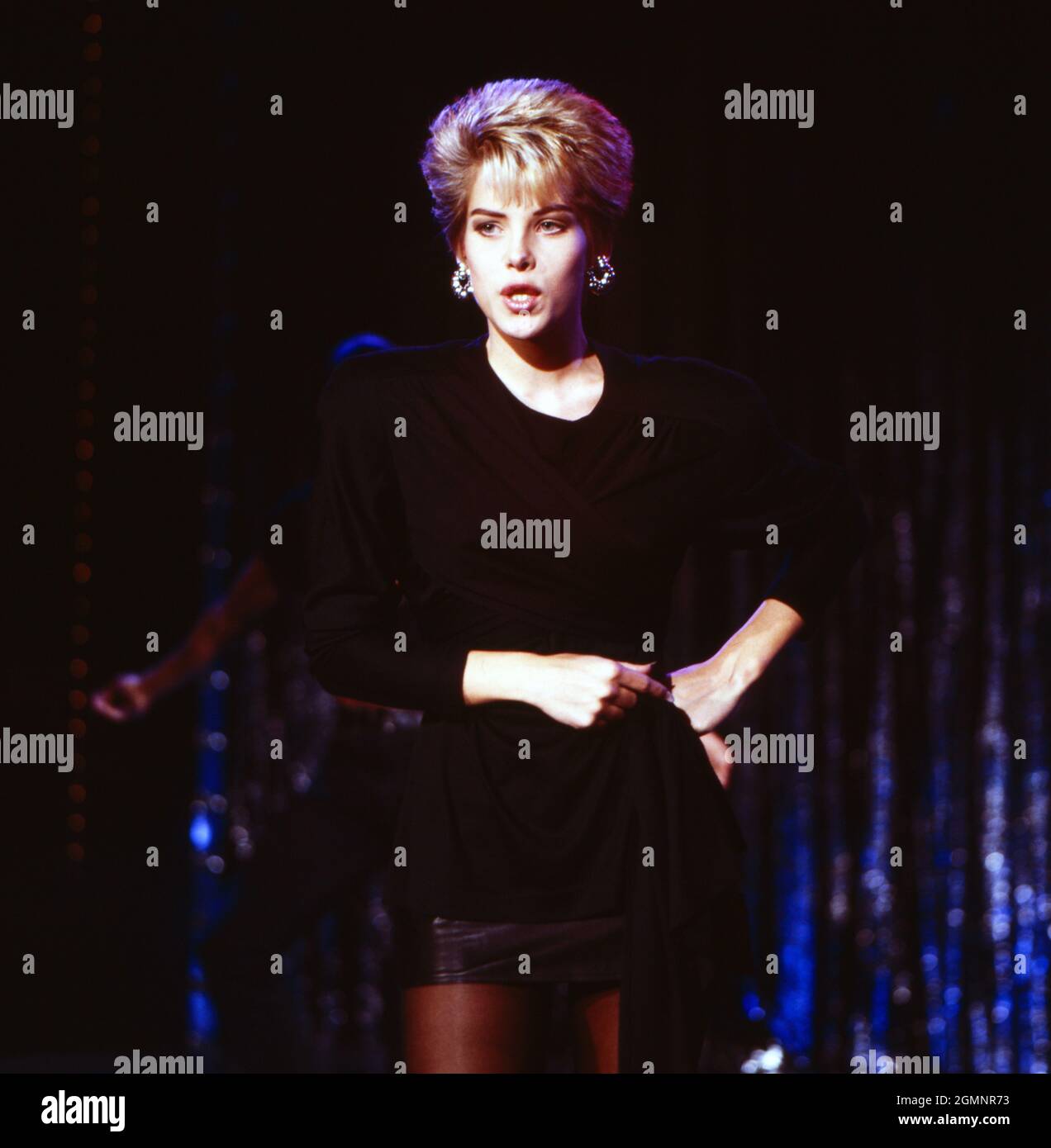 C. C. Catch, niederländische Eurodisco Sängerin, bein einem Auftritt im ...