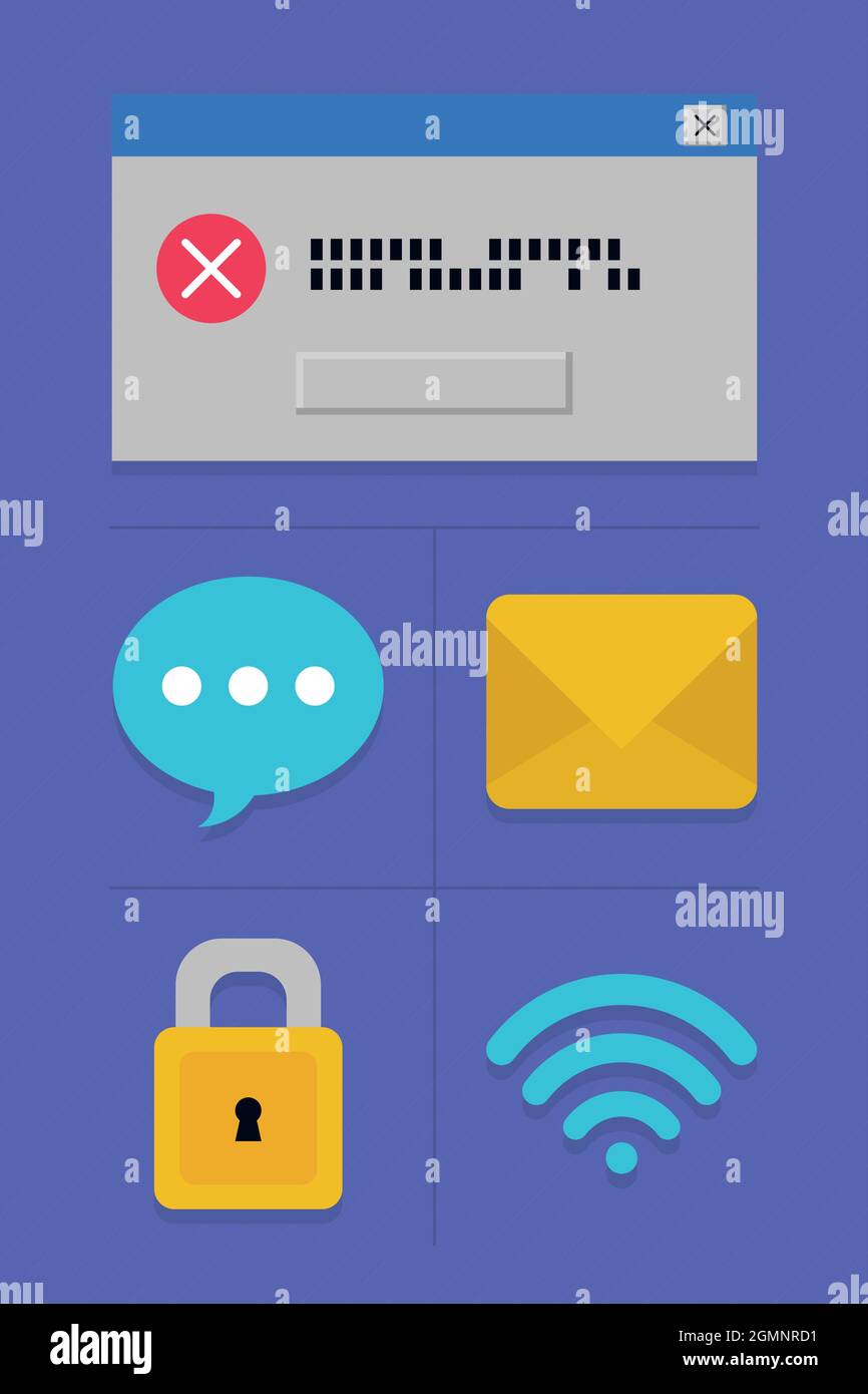 messaging icon set on purple background Stock Vector Image & Art - Alamy