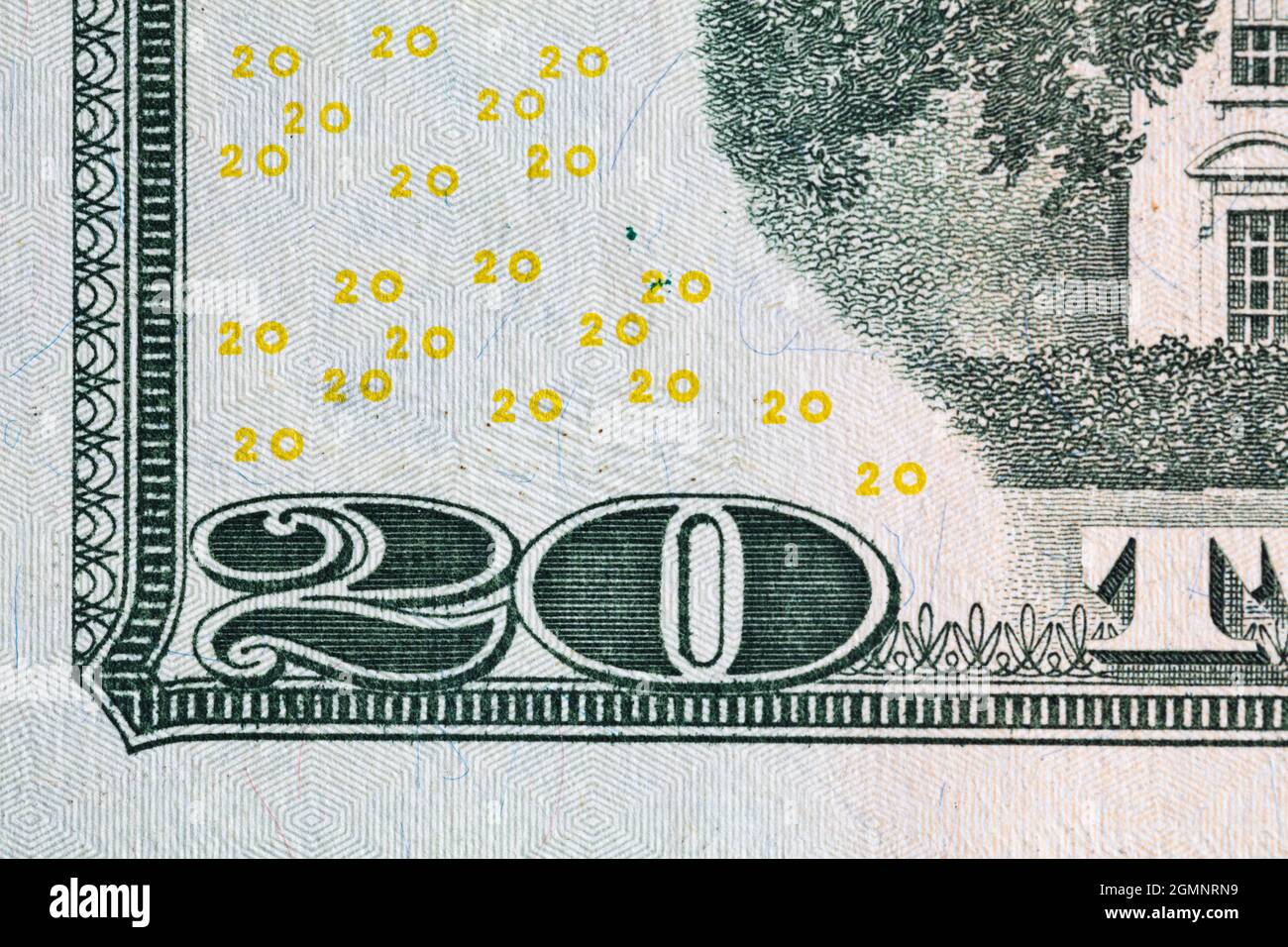 Closeup of front side of 20 dollar banknote Stock Photo - Alamy