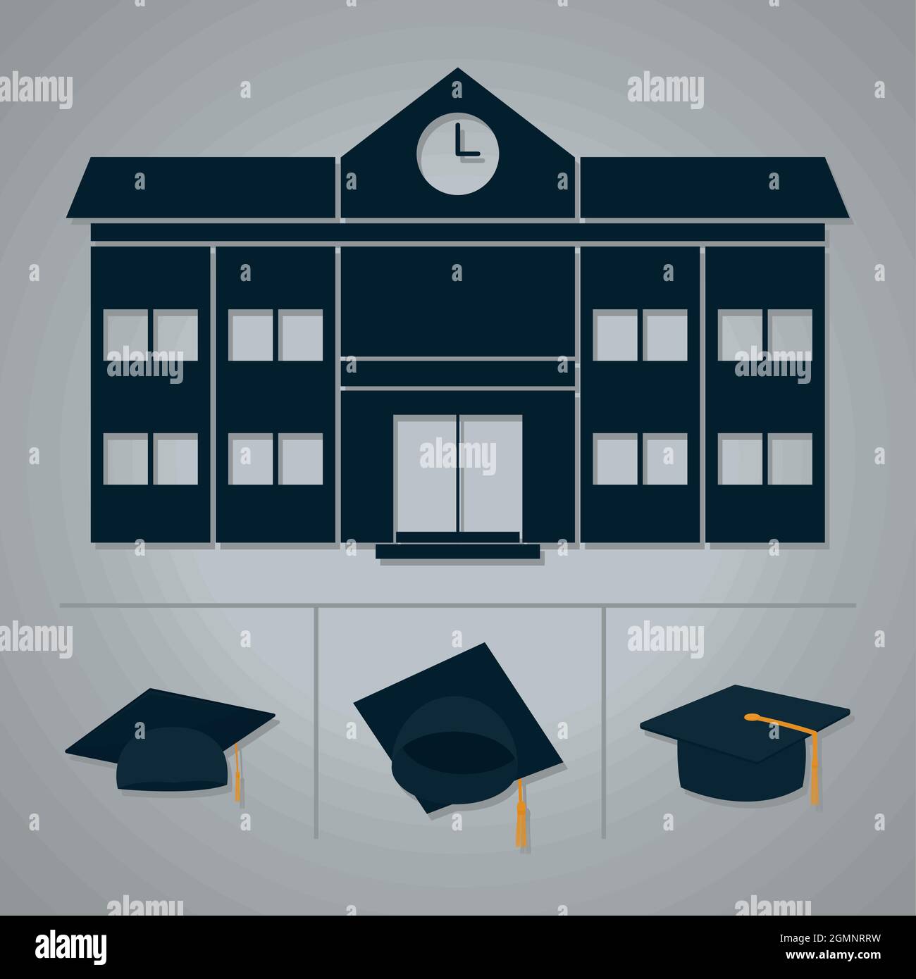 school building and graduation caps Stock Vector Image & Art - Alamy