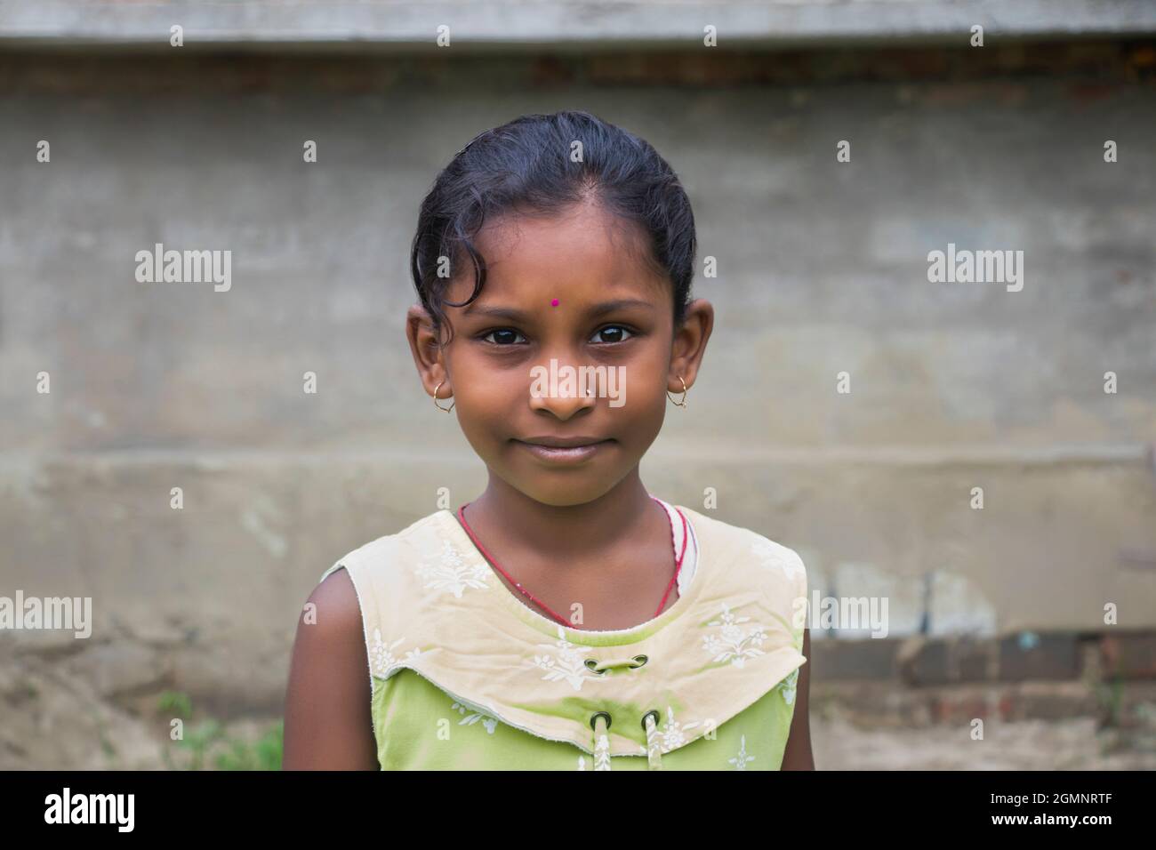 Portrait Of Happy Indian Rural girl In Village Stock Photo - Alamy