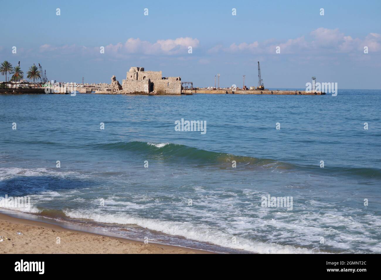 A view of Crusaders Castle, Saida, Lebanon, September 18 2021. Saida ...