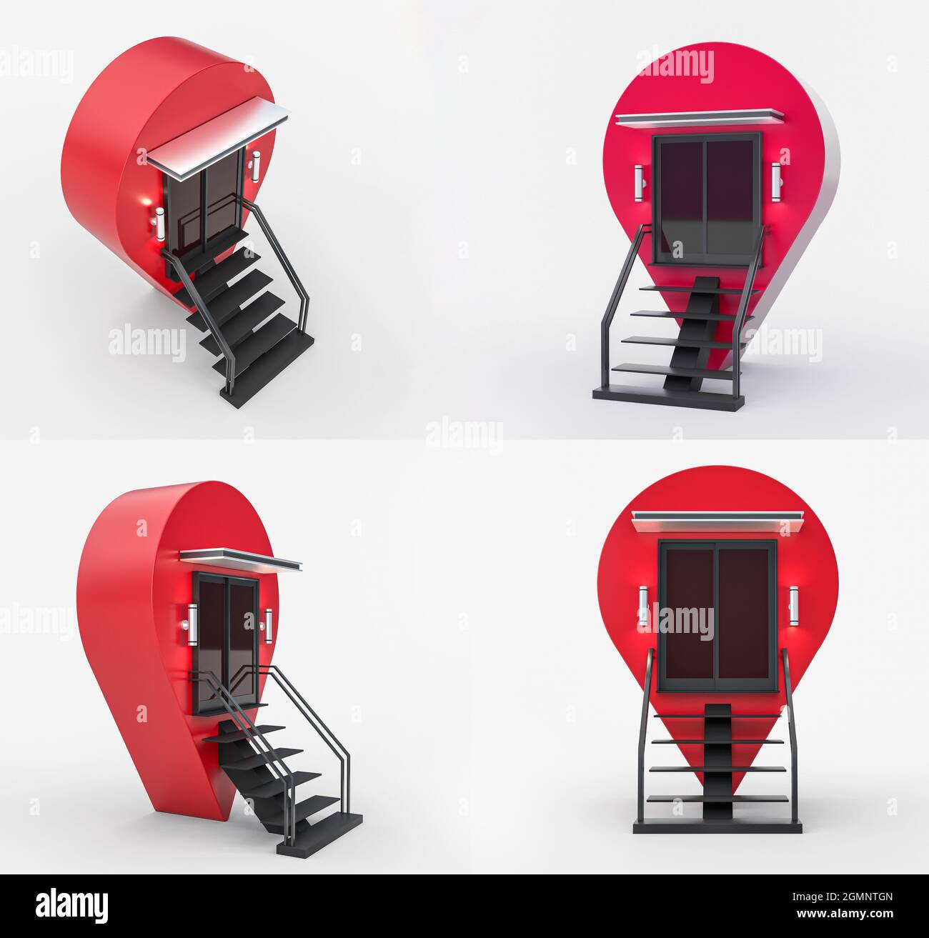 Red Navigator pin locator. stairs light empty space Creative GPS Stock ...