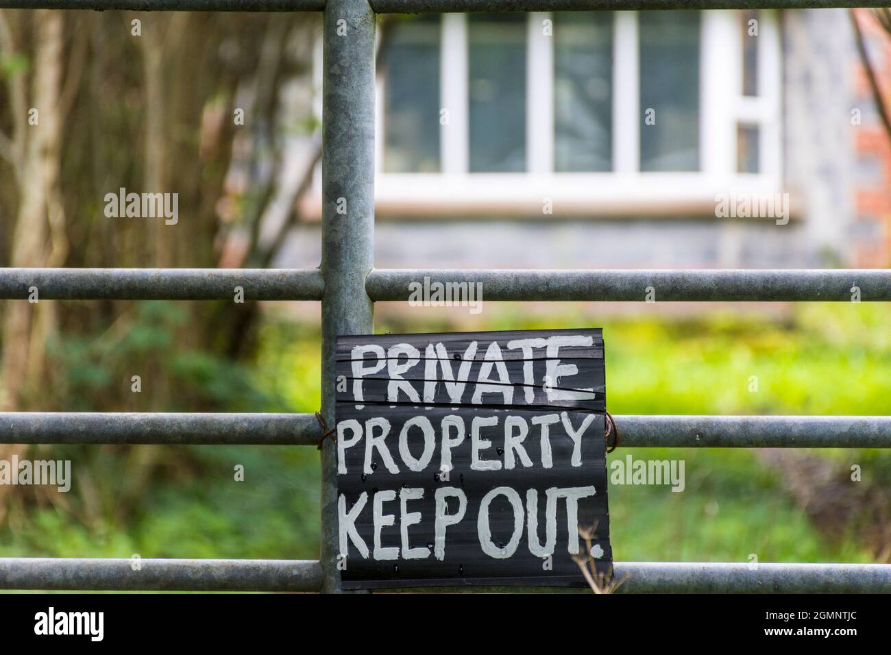 Signpost, sign, signage, Private Property Keep Out, Ireland Stock Photo ...