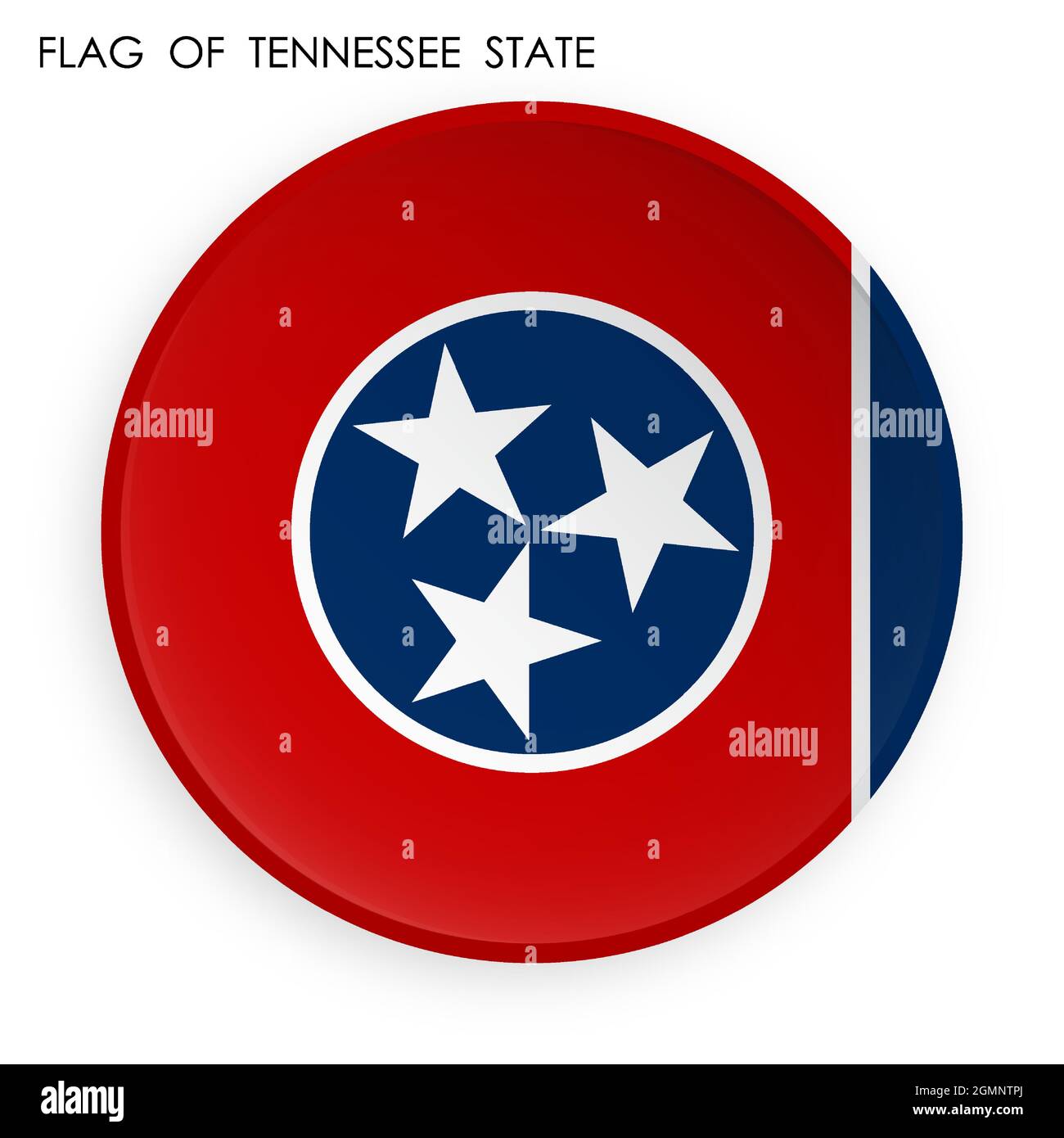 american state of Tennessee flag icon in modern neomorphism style ...