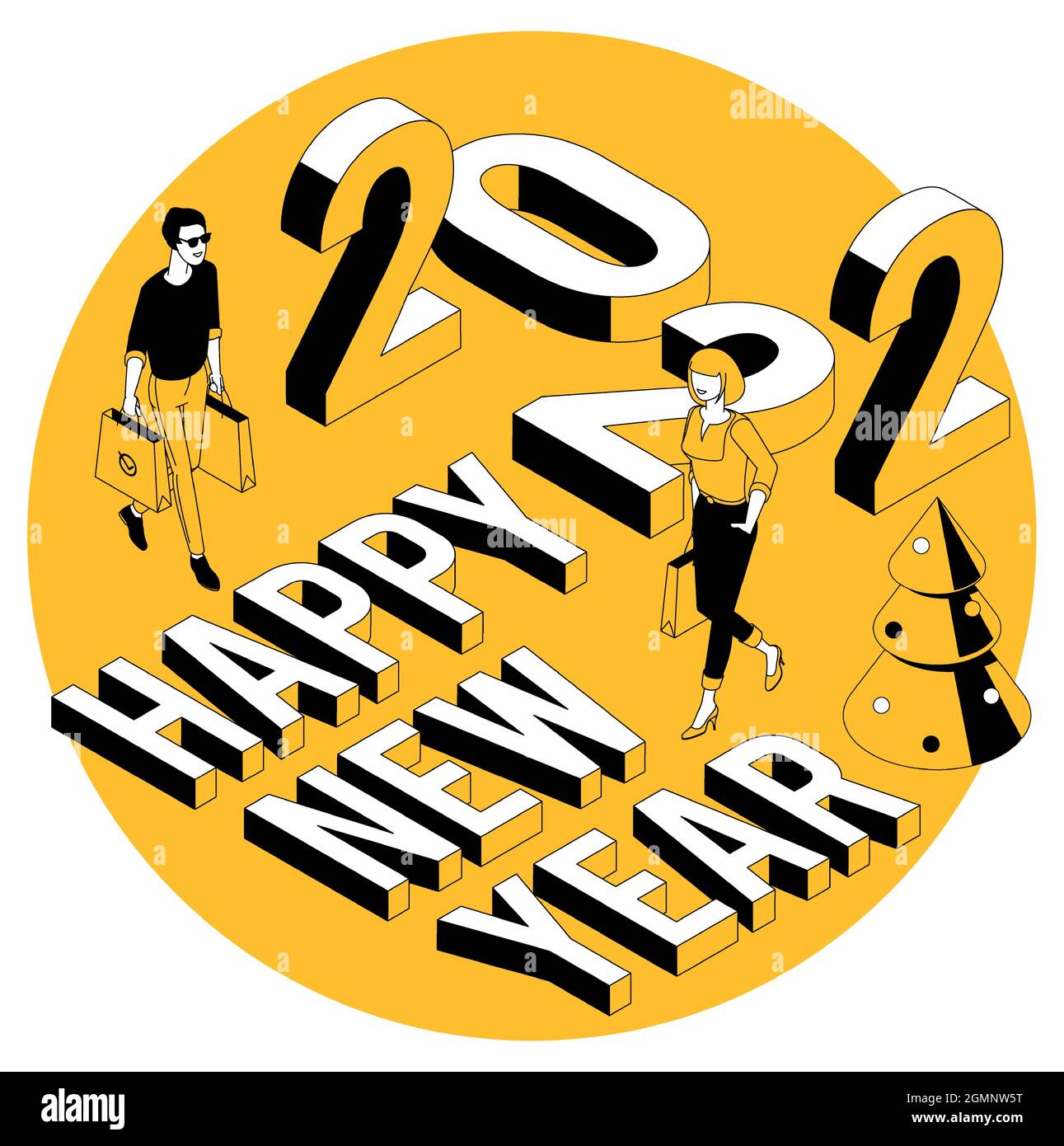 Merry christmas tree vector animation hi-res stock photography and ...