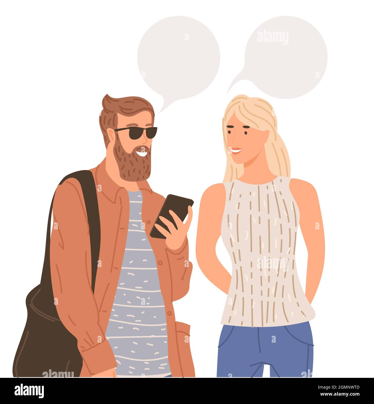 Cartoon young couple standing hi-res stock photography and images - Alamy