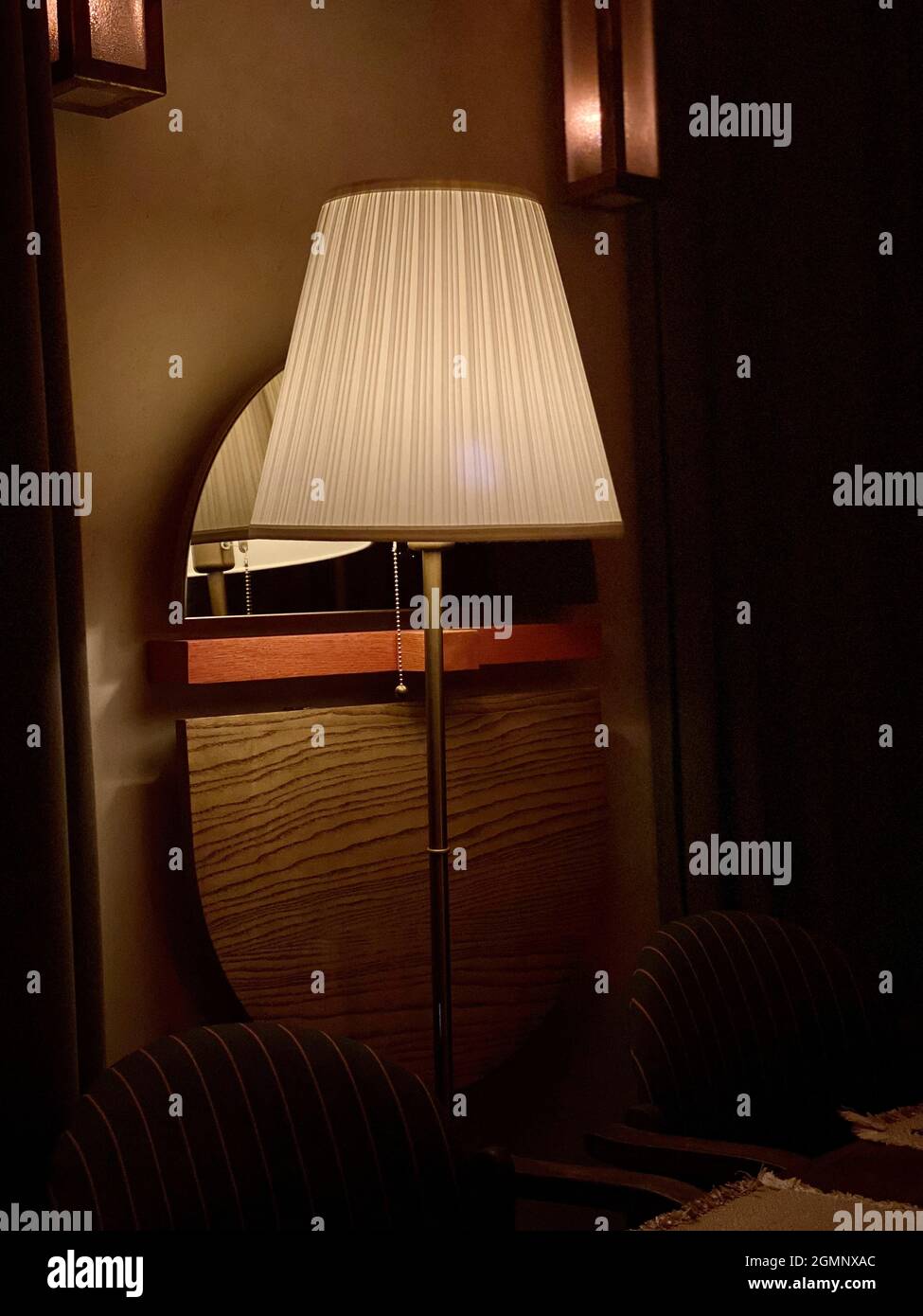 Lamp in the dark room Stock Photo - Alamy