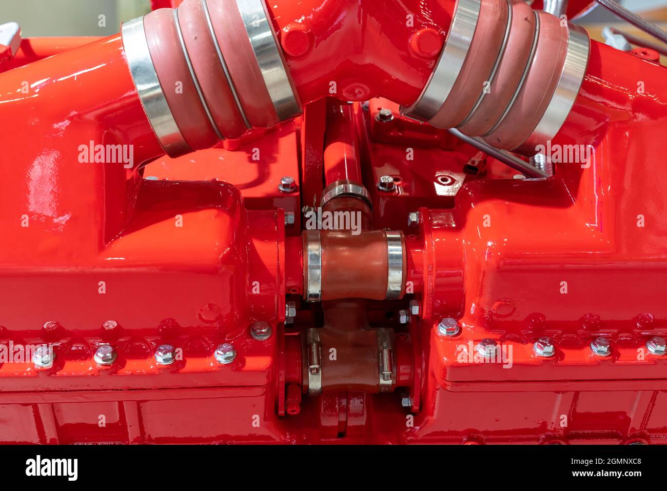 Closeup shot of a modern race car engine and spare parts Stock Photo ...