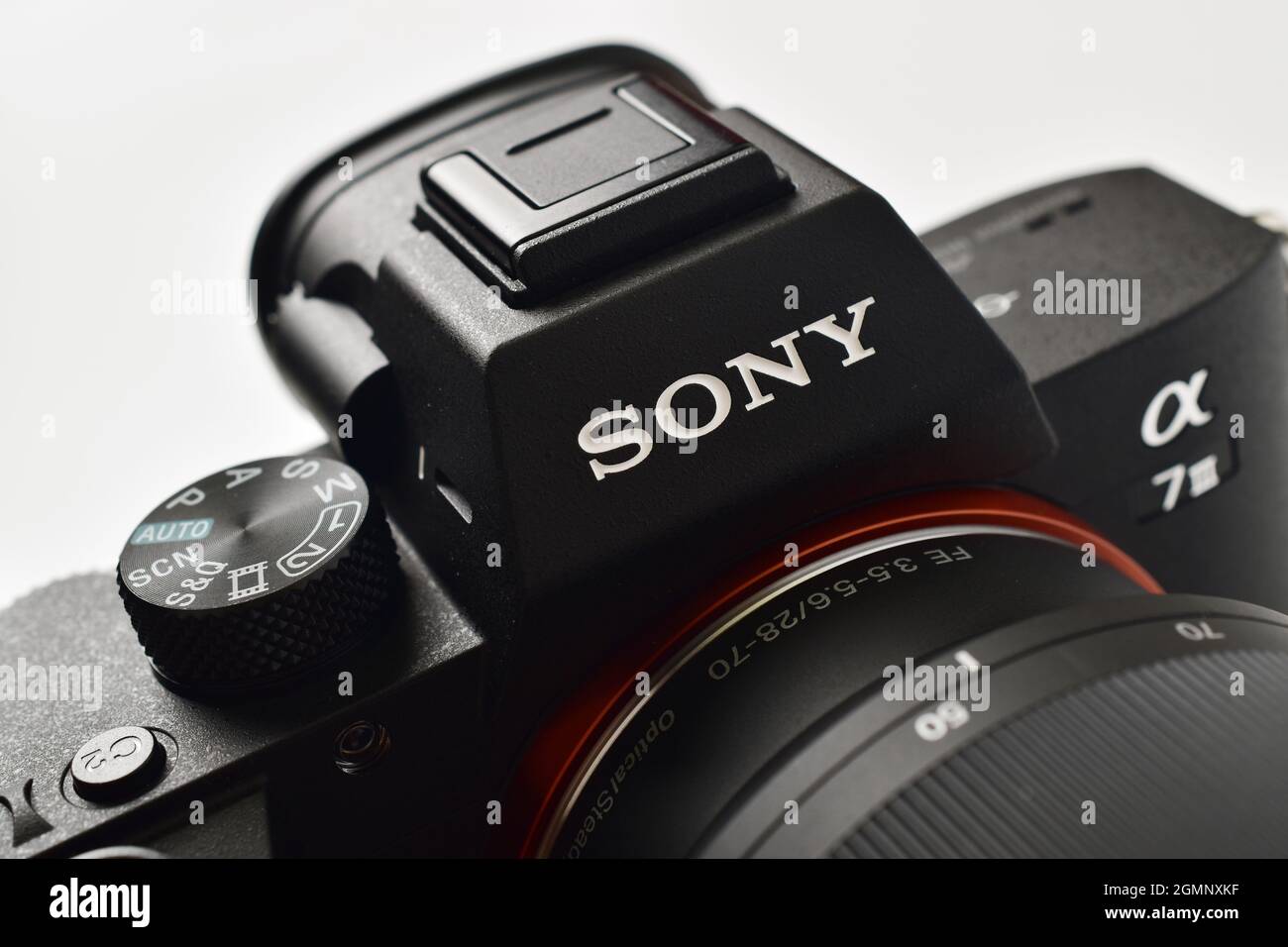 Delhi, india - September 7, 2020: close up of Sony camera brand logo ...