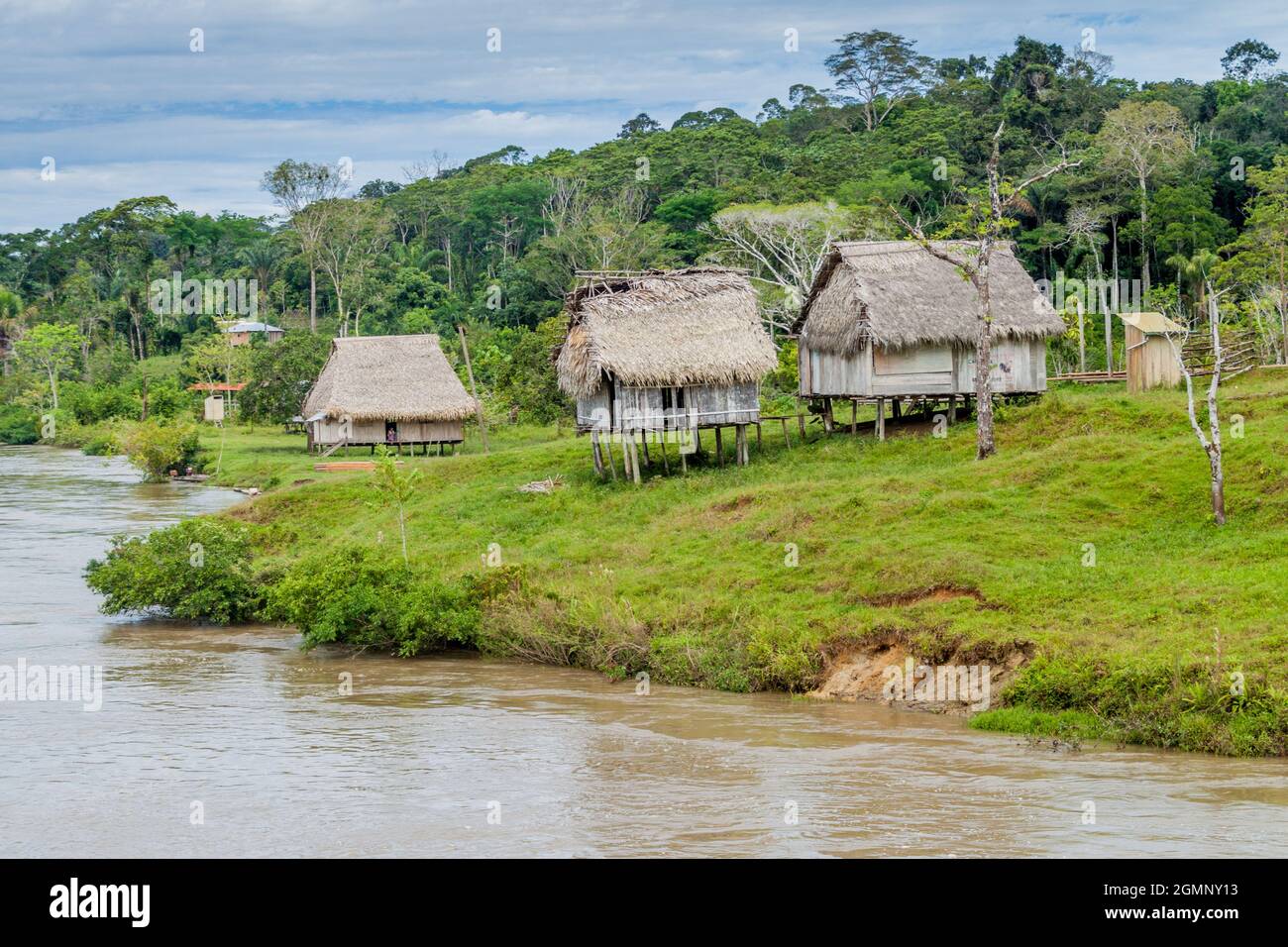 Small village in a peruvian jungle Stock Photo - Alamy