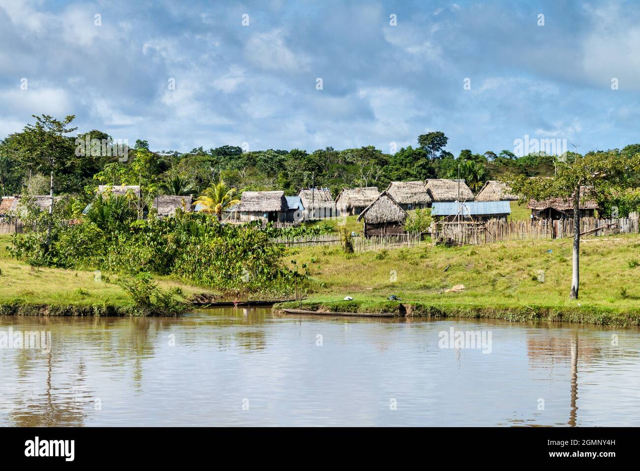 Small village in a peruvian jungle Stock Photo - Alamy