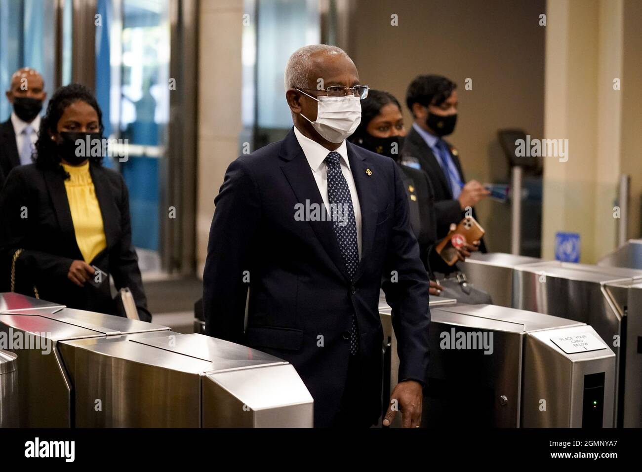 New York, United States. 20th Sep, 2021. Ibrahim Mohamed Solih ...