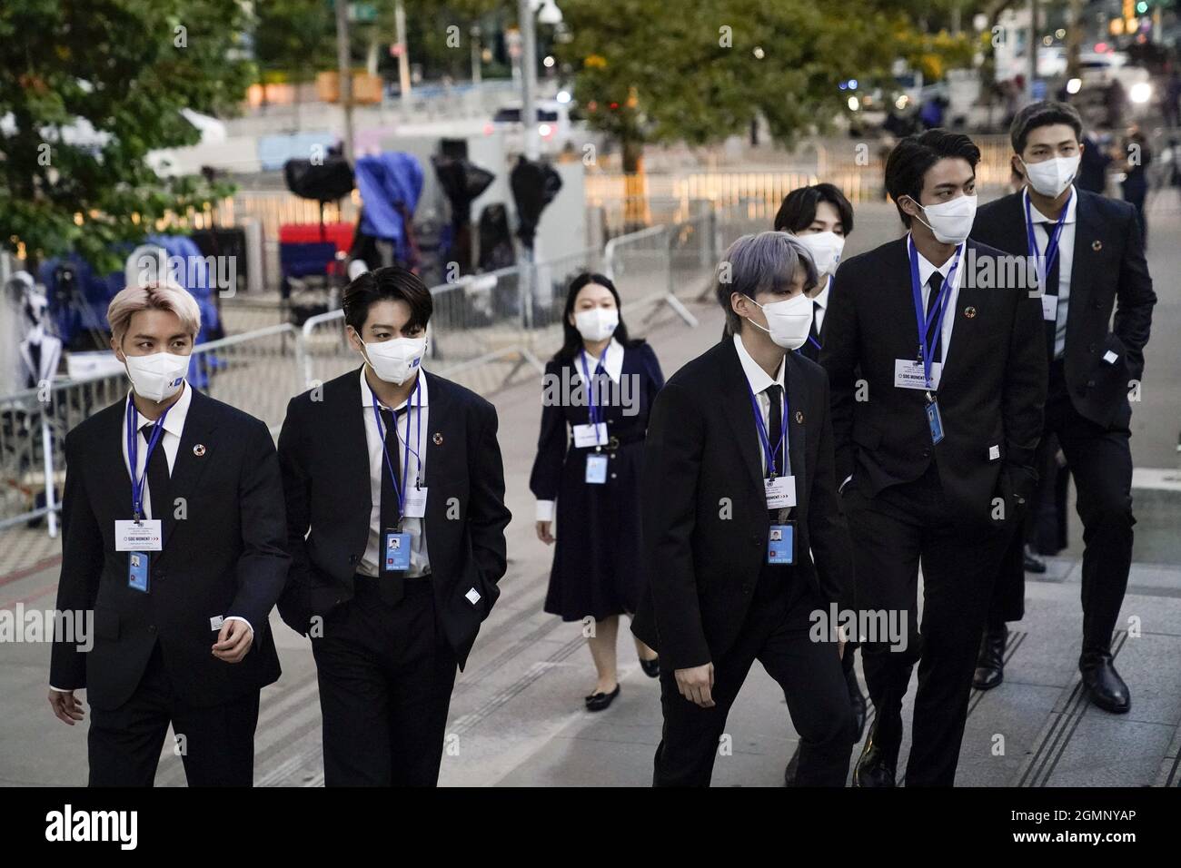 New York, United States. 20th Sep, 2021. Members of the South Korean ...