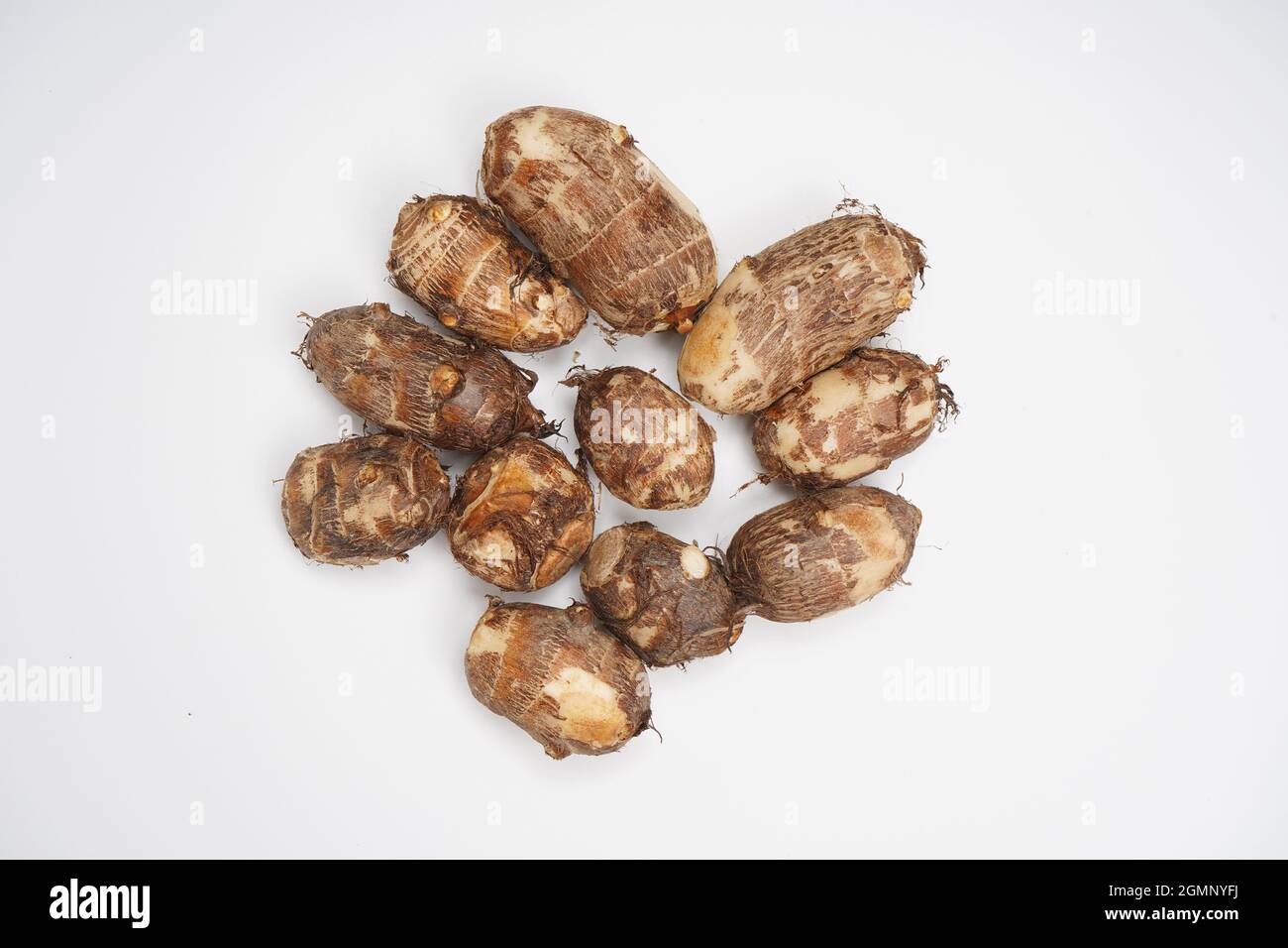 Top View of Taro isolated on white background Stock Photo - Alamy