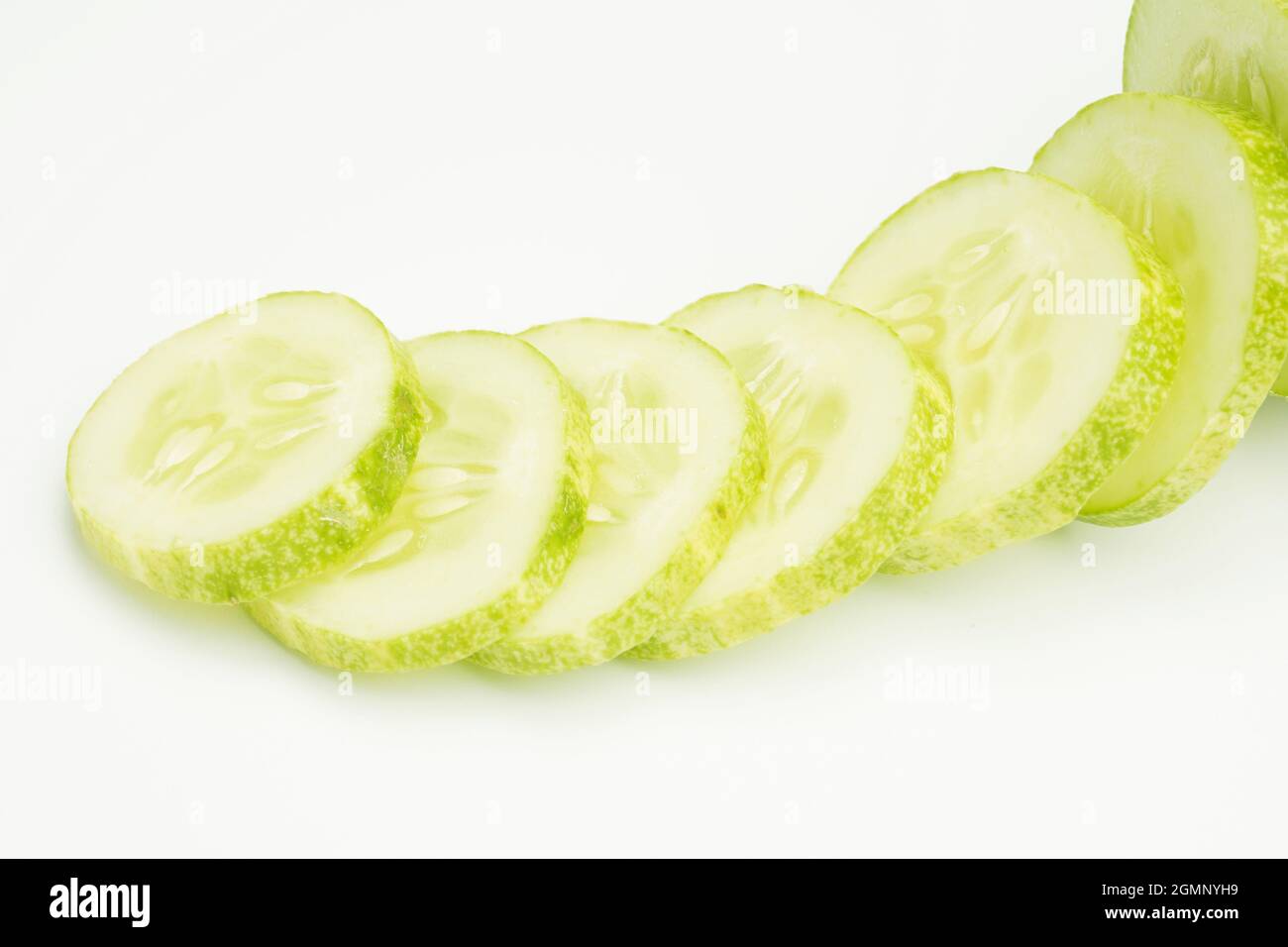 close up of cucumber slice isolated on white background Stock Photo - Alamy