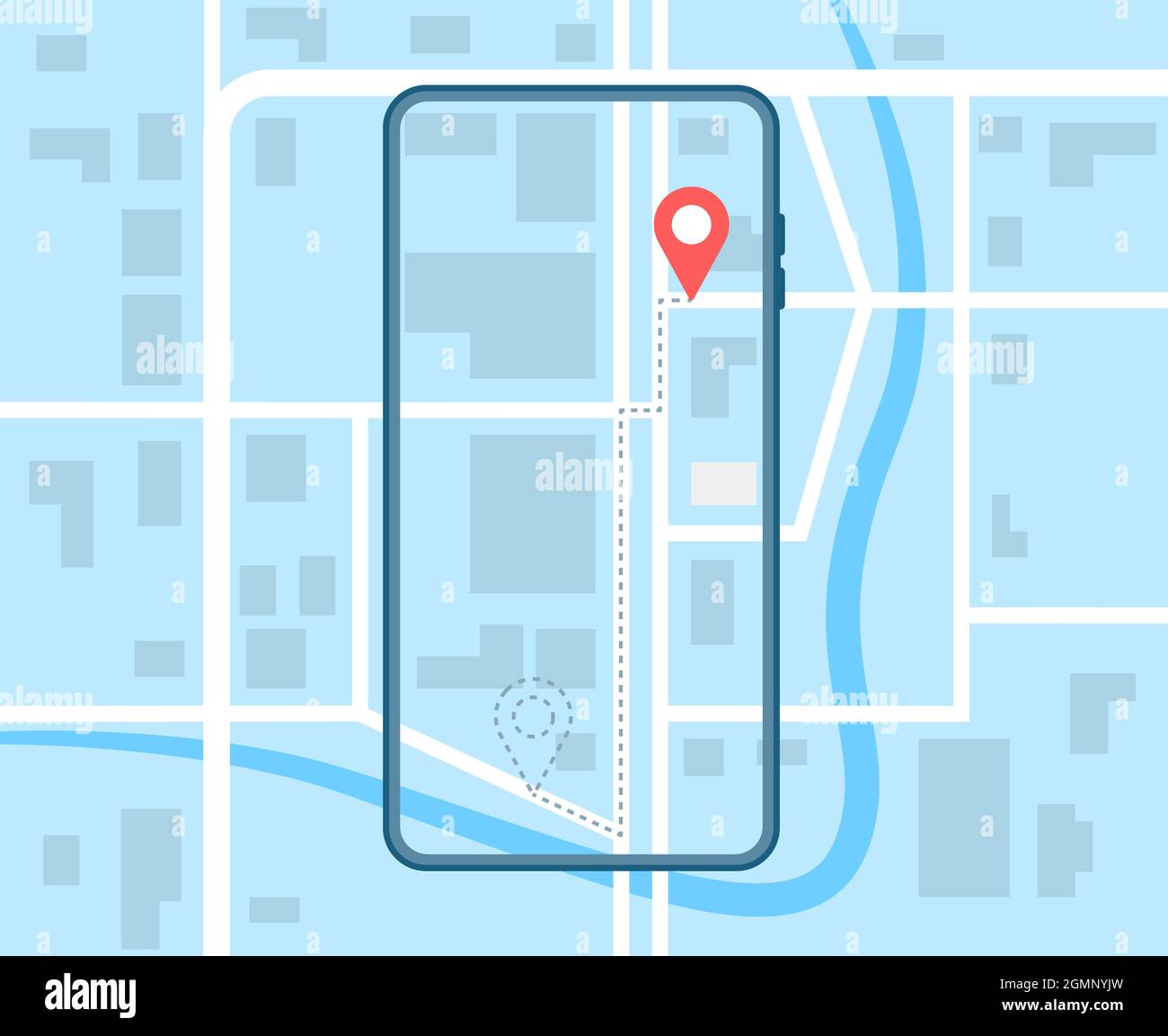 Route indicated Stock Vector Images - Alamy
