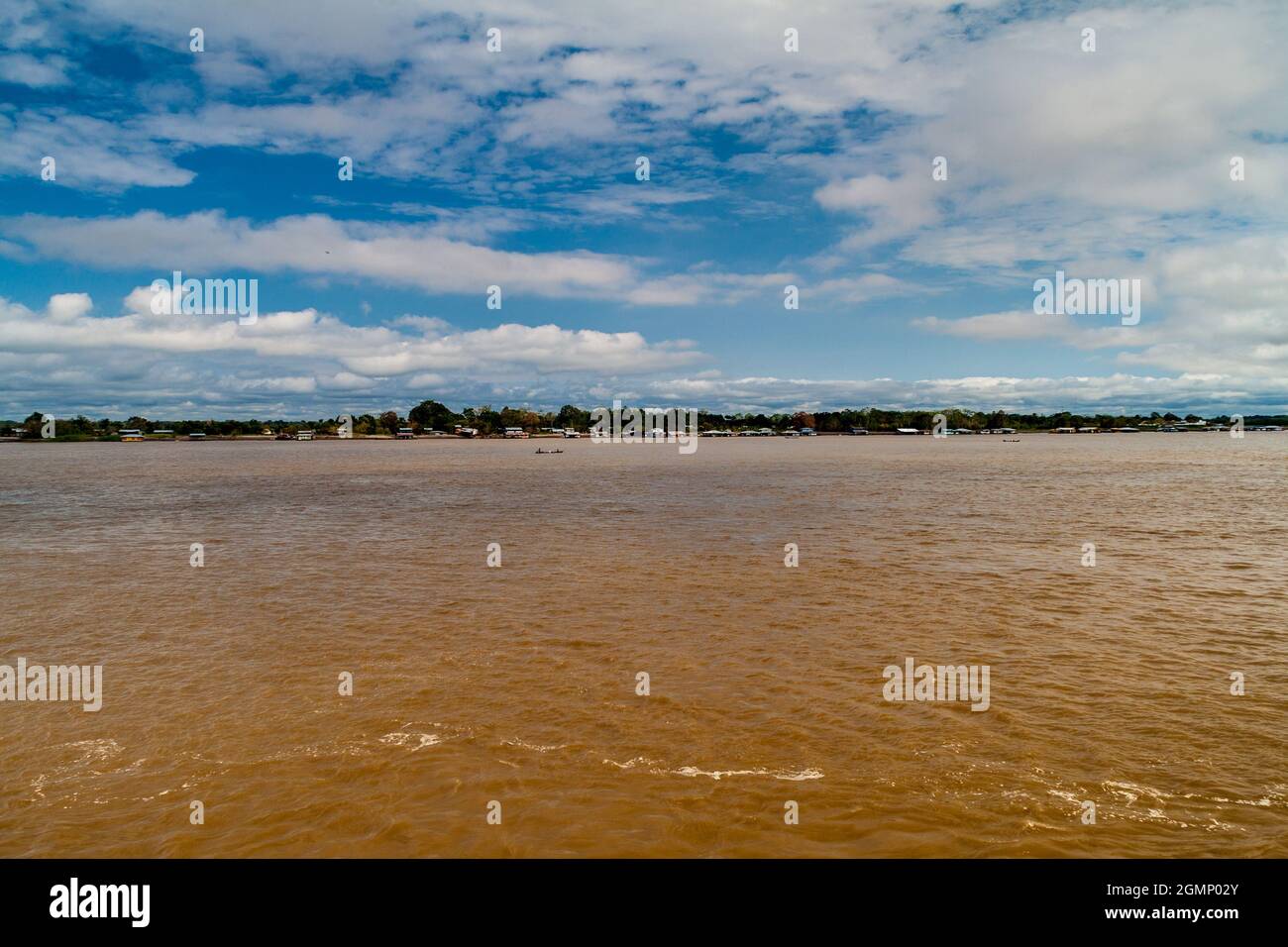 River Amazon and border village Santa Rosa, Peru Stock Photo - Alamy