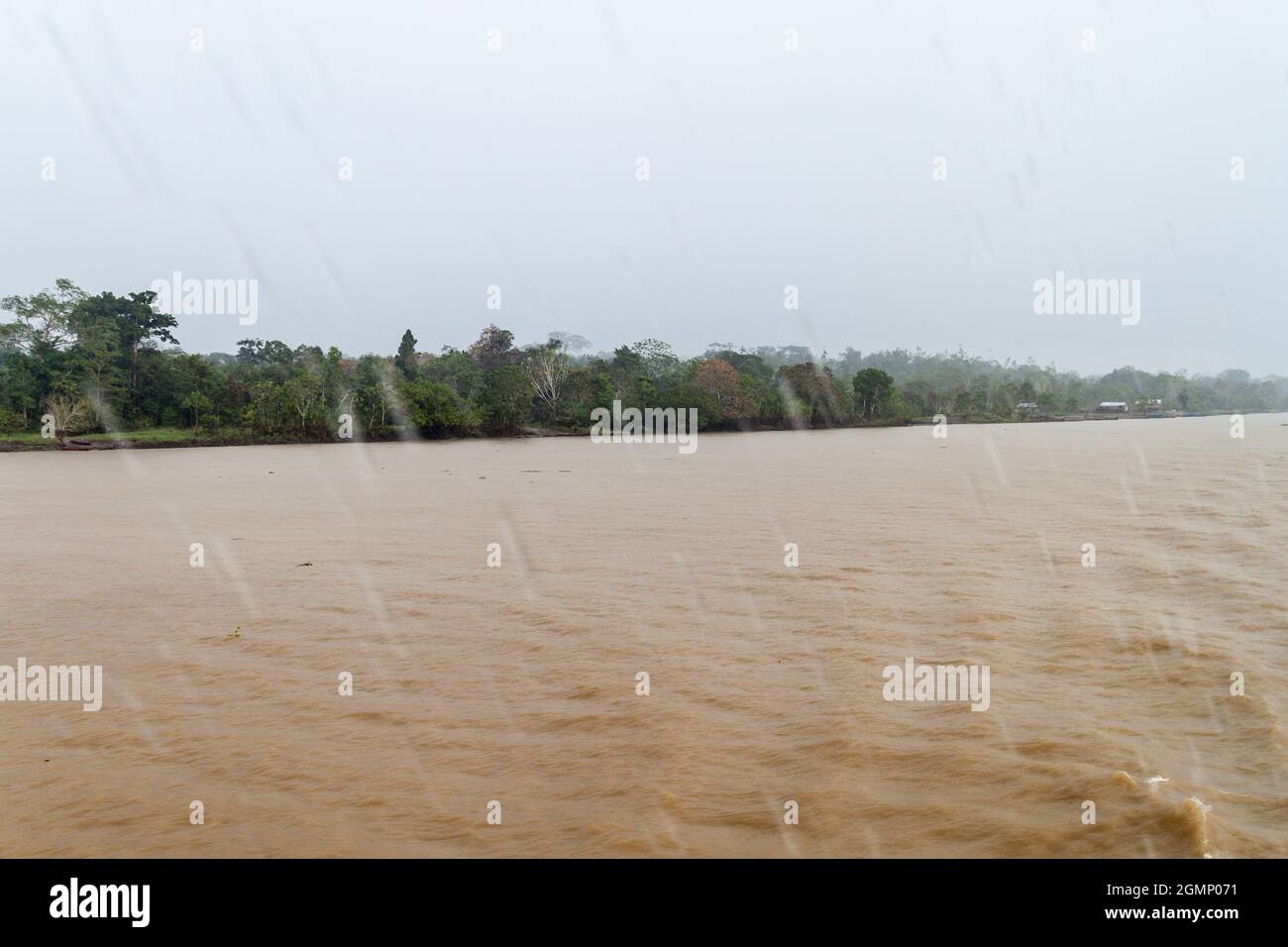 View of a rainy day on Amazon river in Brazil Stock Photo - Alamy