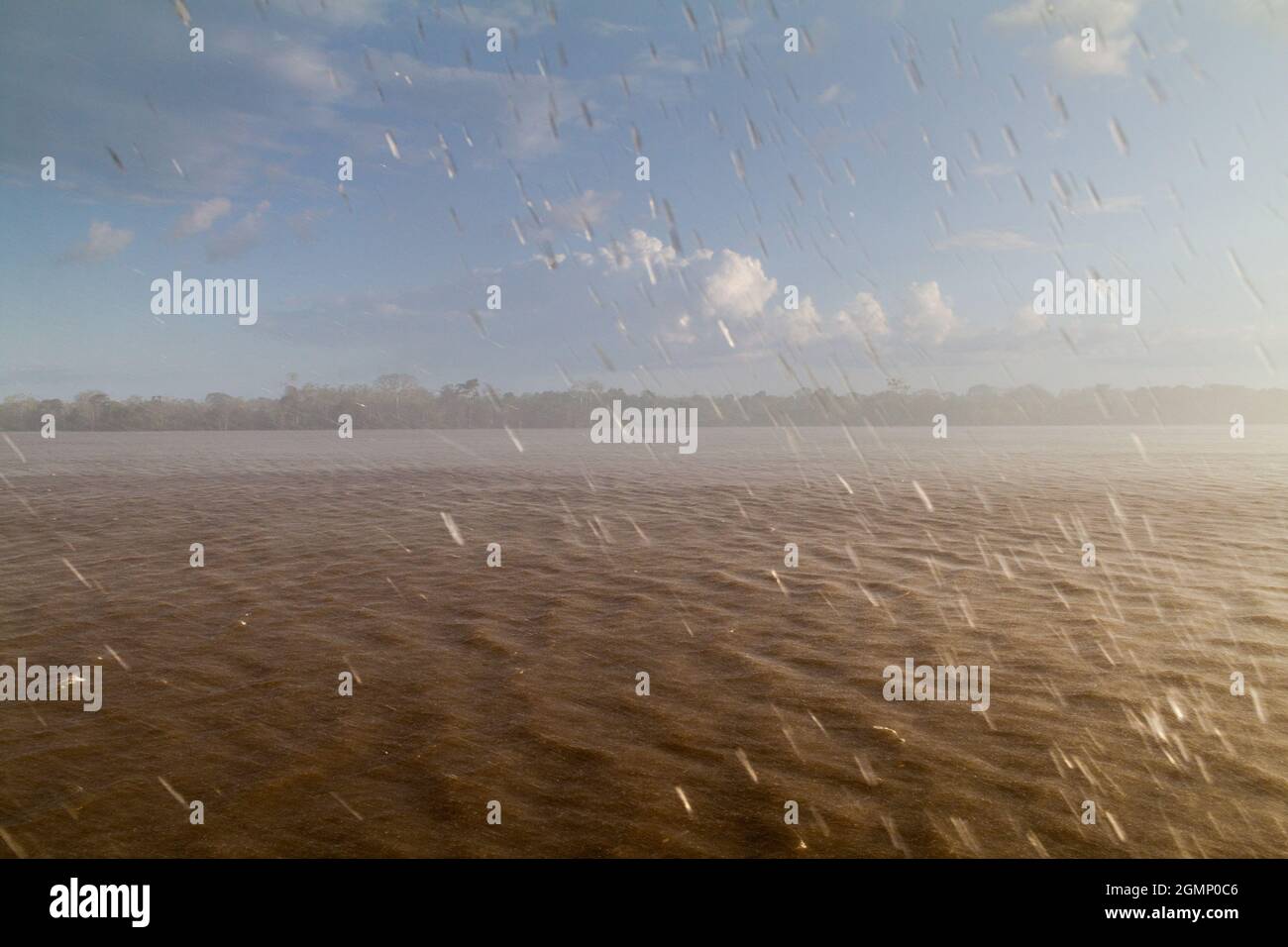 Rainy day at a river Amazon in Brazil Stock Photo - Alamy