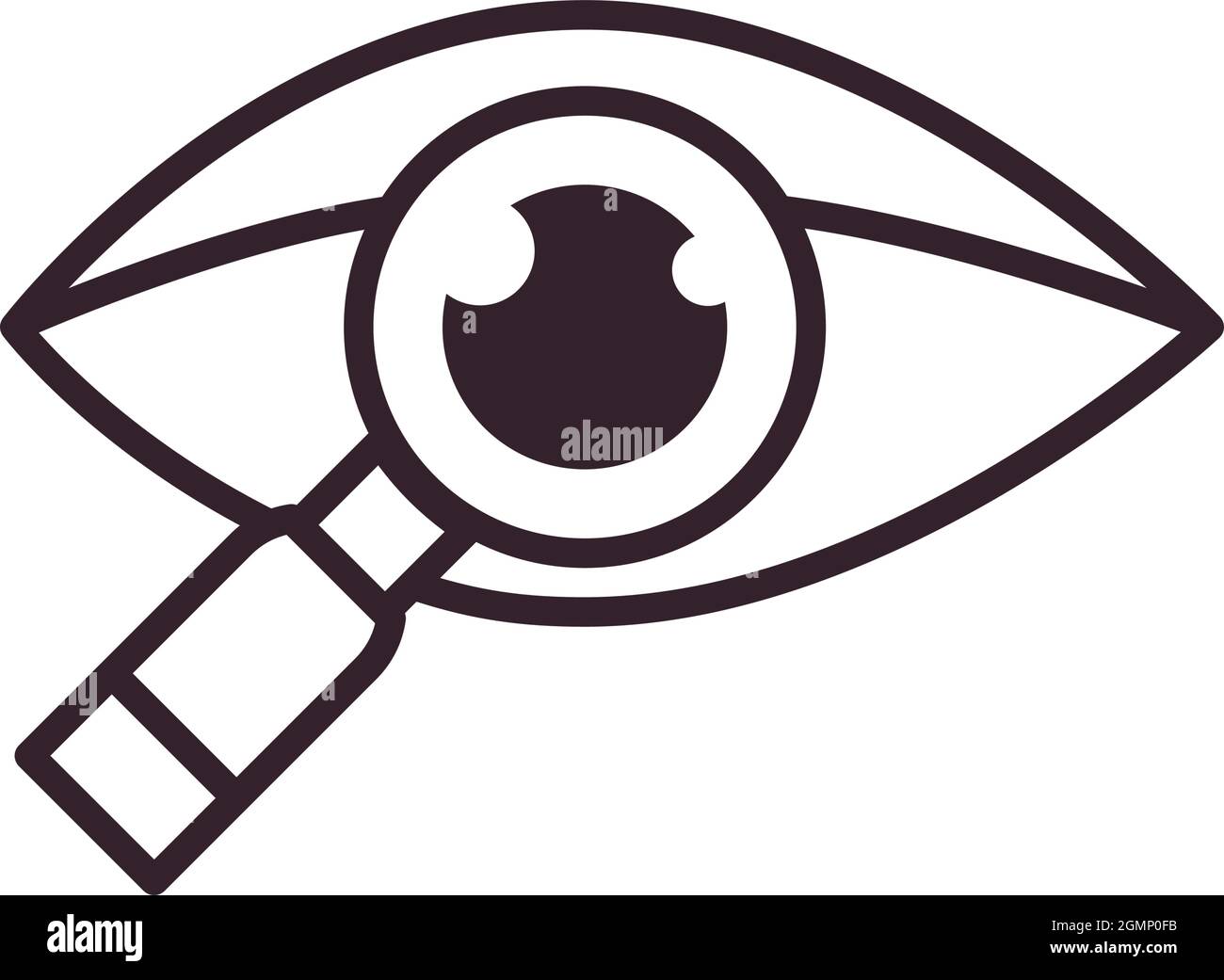 eye with lupe on white background Stock Vector Image & Art - Alamy
