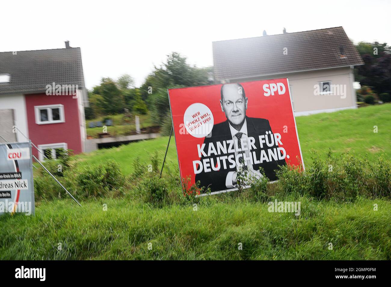 Germany /country side / Deutachland/20 Sept.2021./Billboard with danish ...