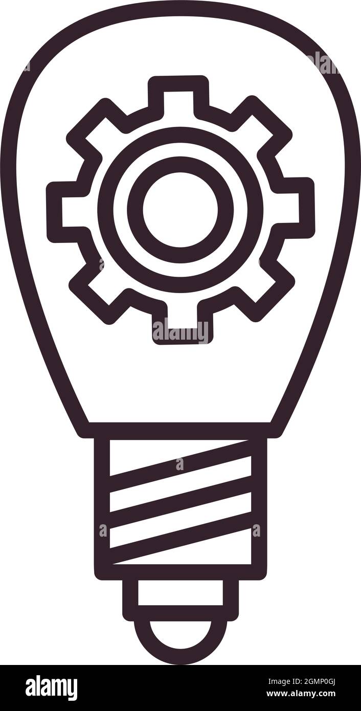 gear in light bulb on white background Stock Vector Image & Art - Alamy