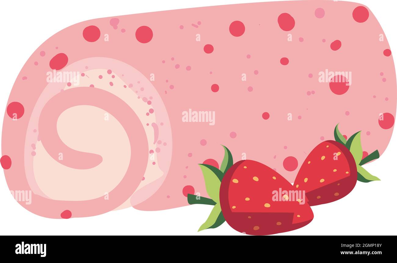 sweet ice cream roll on white background Stock Vector Image & Art - Alamy